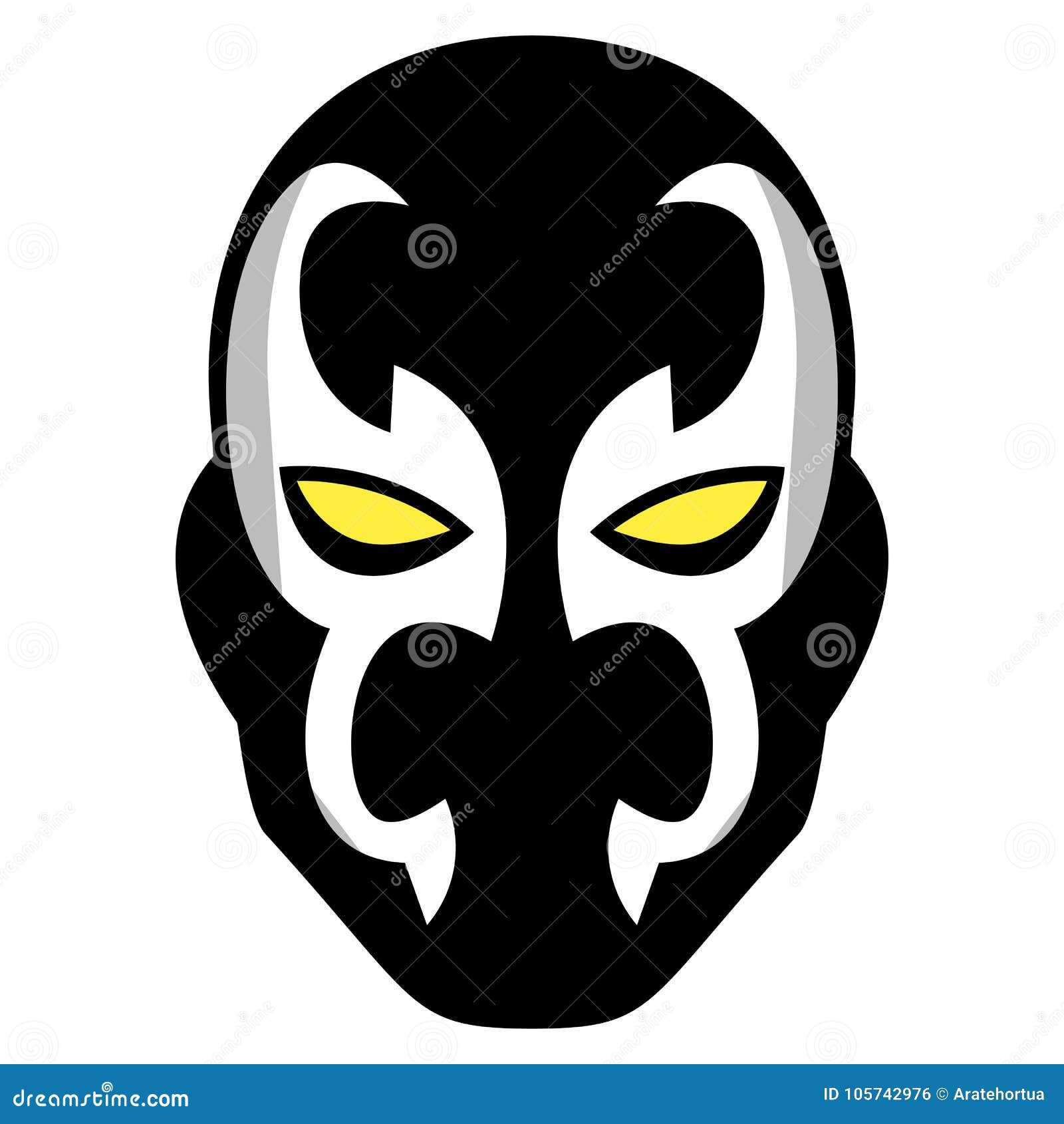 Cartoon Mask Isolated on White Background Stock Illustration ...