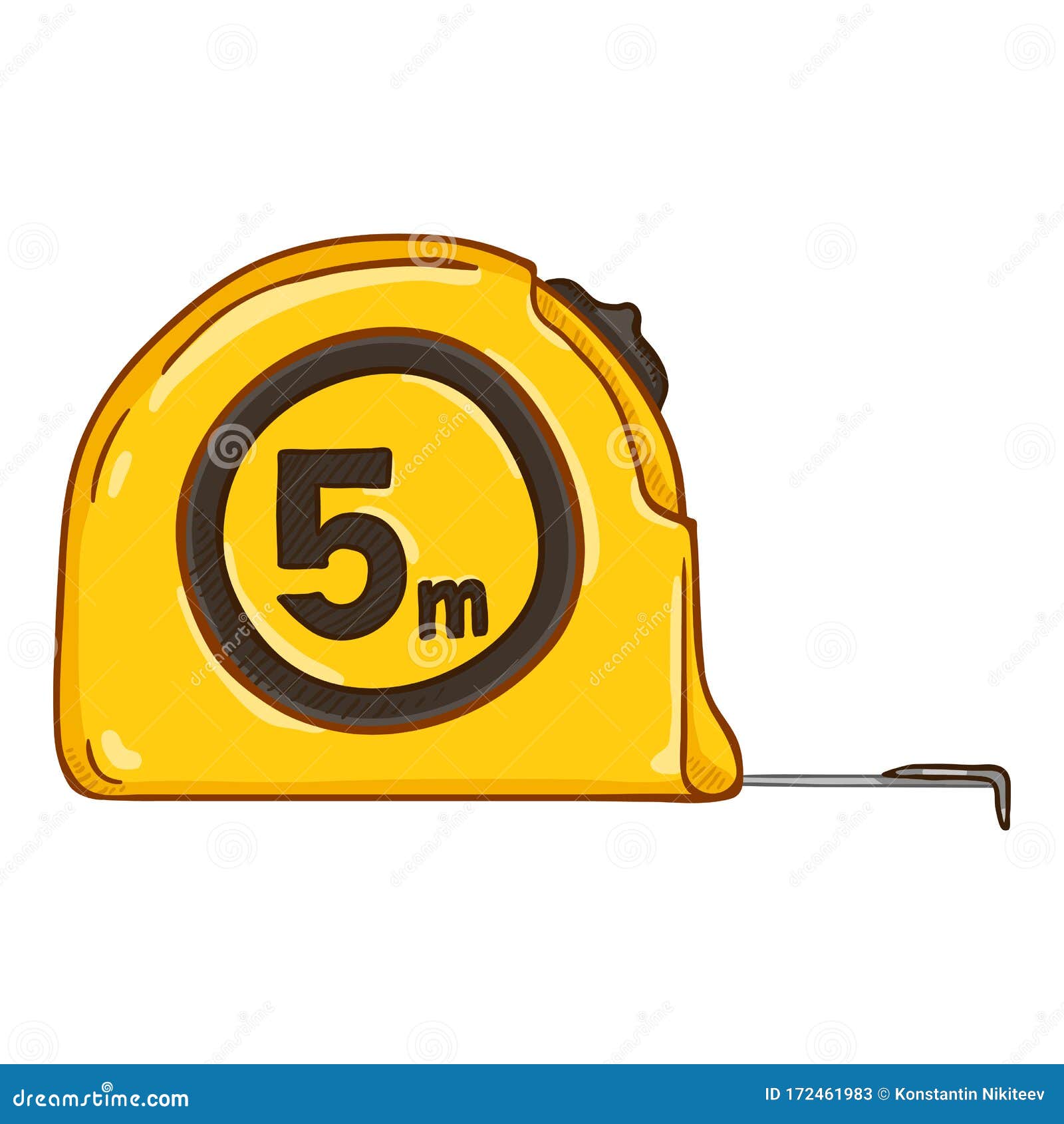 Vector Cartoon Measuring Tape. Building Tool Tape-Line Stock Vector ...