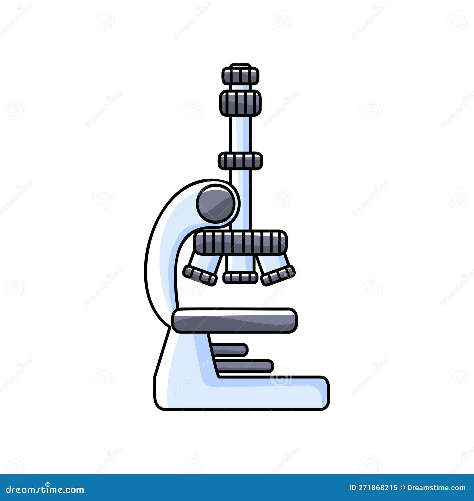 Vector Cartoon Microscope School Illustration Icon Isolated Stock ...