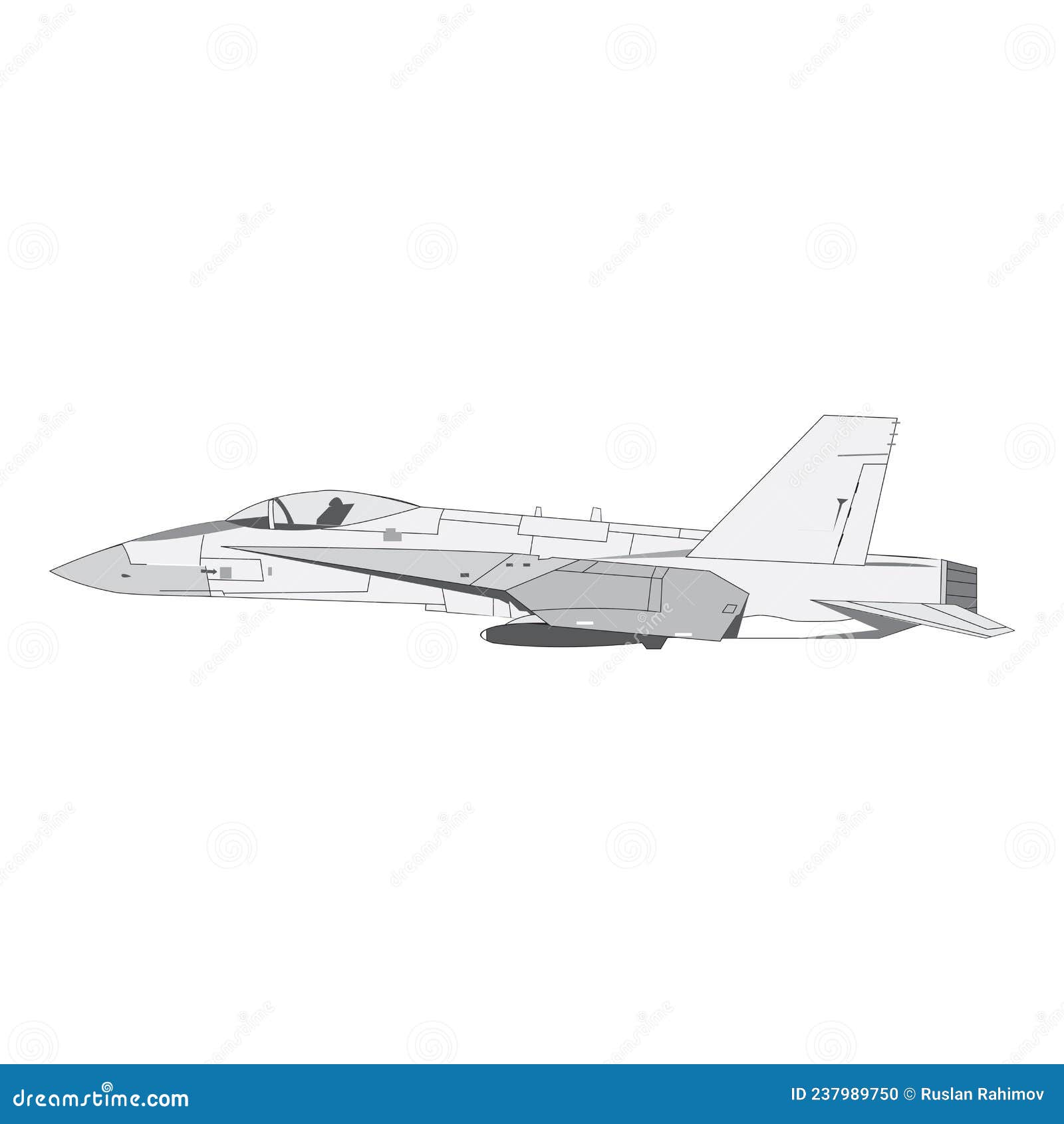 Vector Cartoon Military Stealth Jet Fighter Plane. Available EPS10 ...