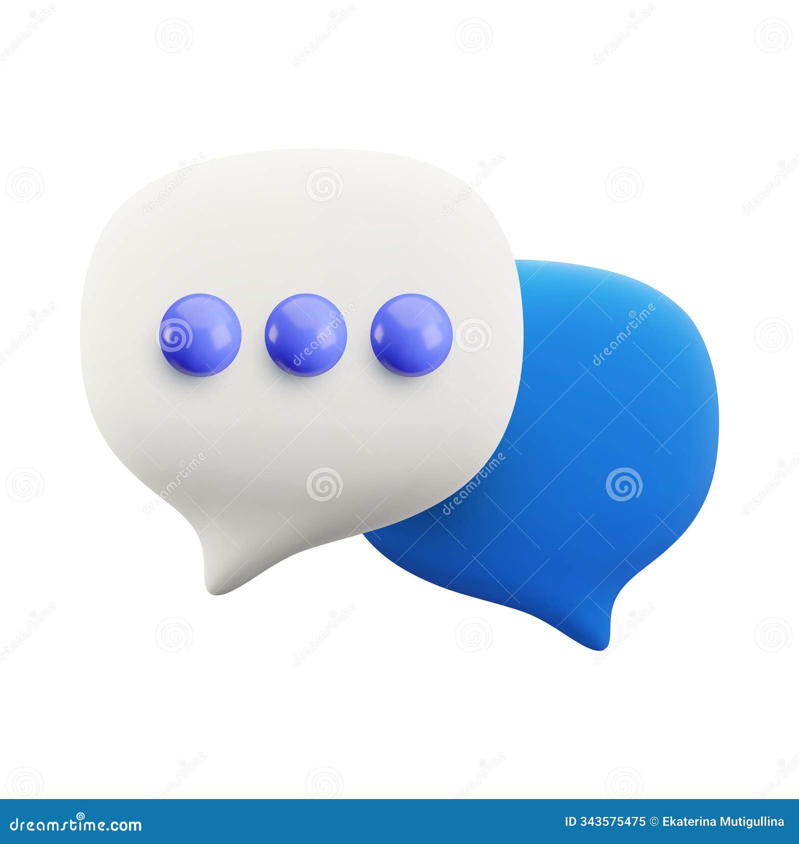 Vector Cartoon Minimal 3d Talk Icon. Realistic Render of Speech Bubbles ...