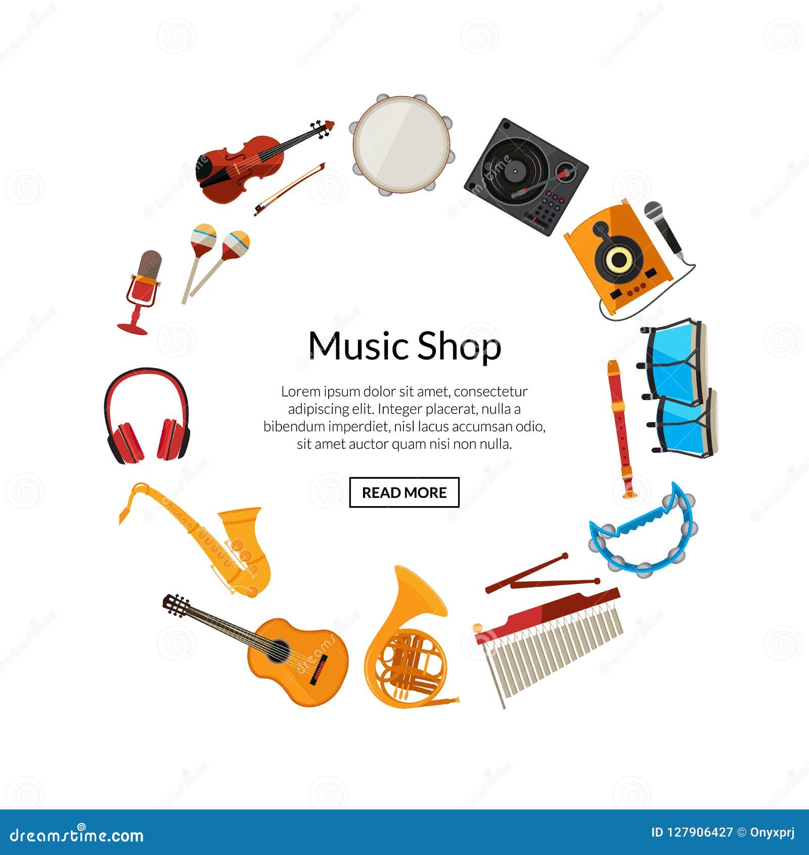 Vector Cartoon Musical Instruments in Circle Stock Vector ...