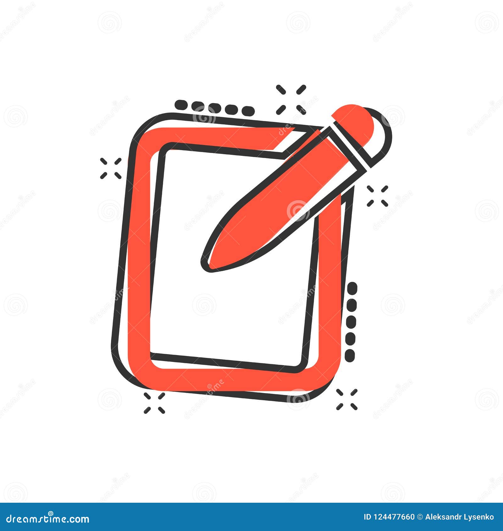 Vector Cartoon Notepad Edit Document with Pencil Icon in Comic S Stock ... Vector Cartoon Notepad Edit Document with Pencil Icon in Comic S Stock ...