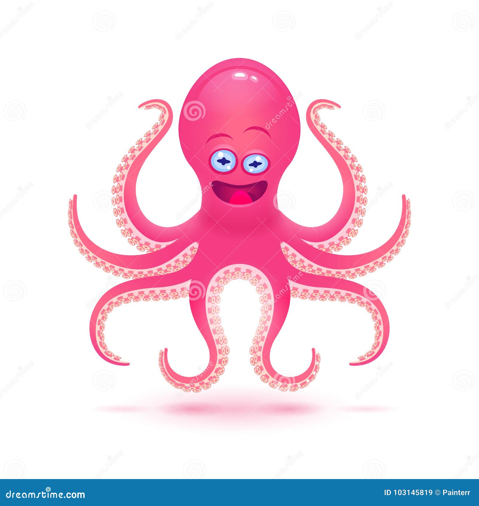 Octopus Illustration Cartoon Vector | CartoonDealer.com #57733569