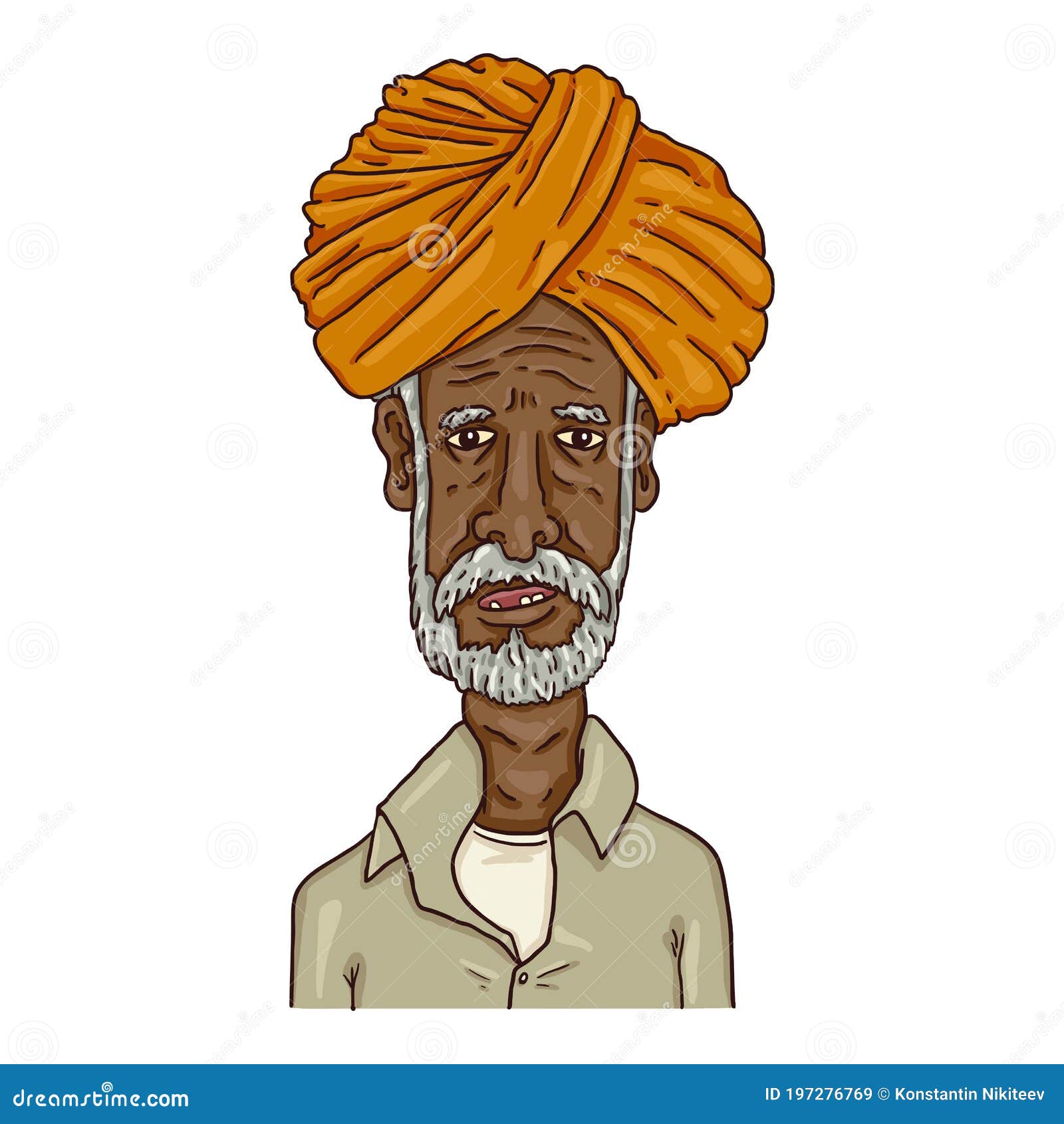 Vector Cartoon Old Man from India Stock Vector - Illustration of elder ...
