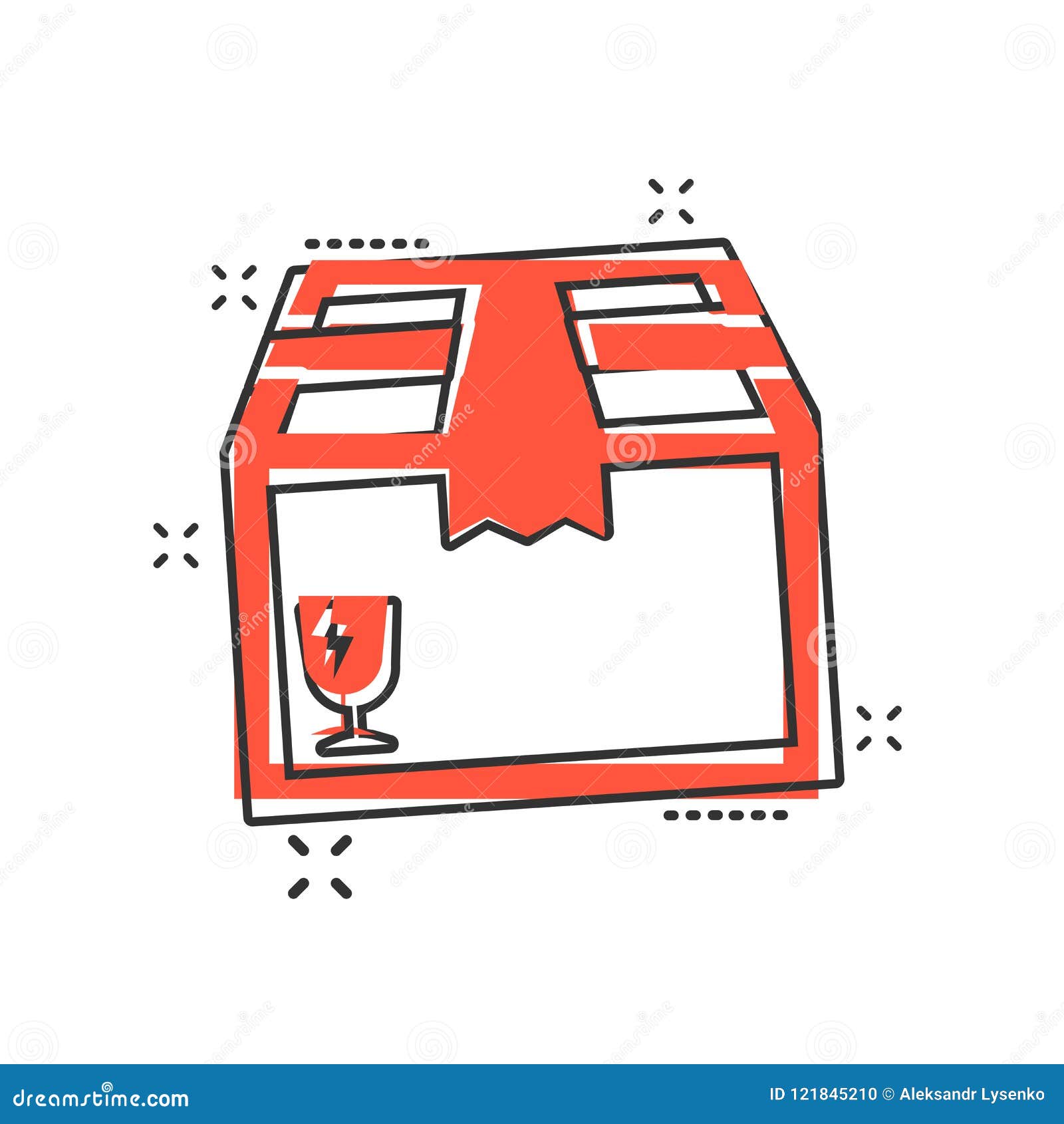 Vector Cartoon Packaging Box Icon in Comic Style. Shipping Pack Stock ...