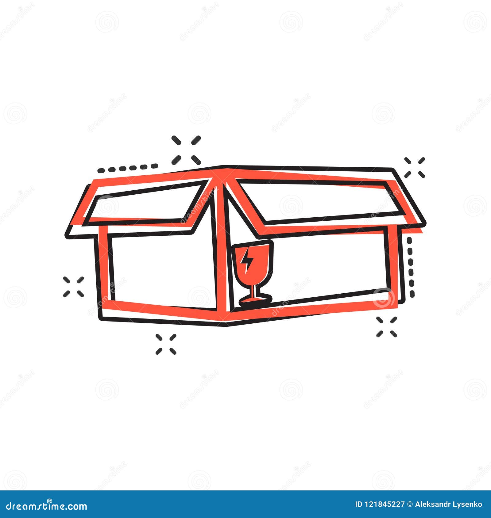 Vector Cartoon Packaging Box Icon in Comic Style. Shipping Pack Stock ...