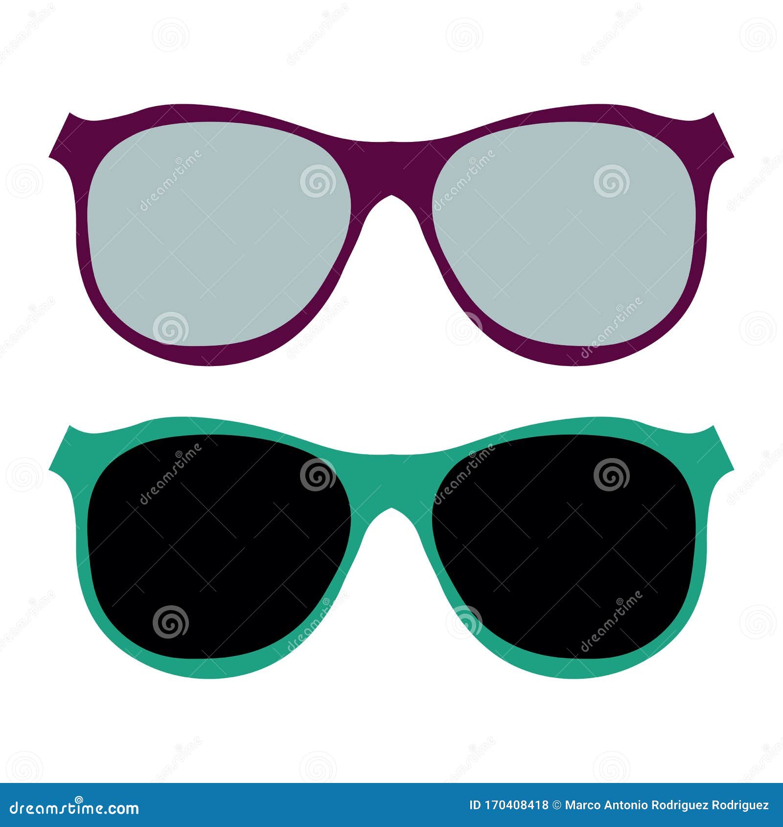 Cartoon Pair of Glasses Isolated on White Background Stock Illustration ...