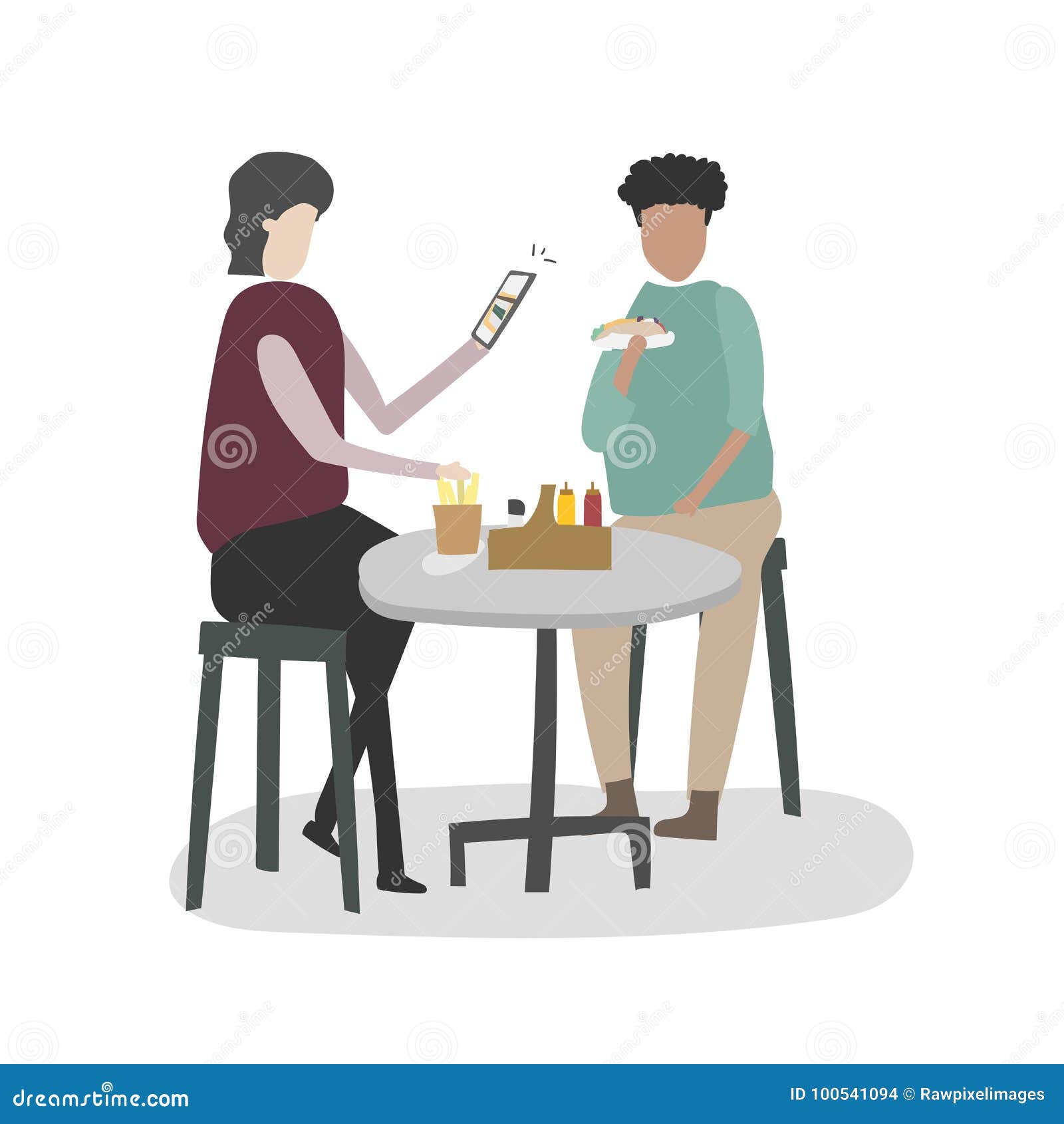 Vector of Cartoon People Eating Stock Vector - Illustration of ...