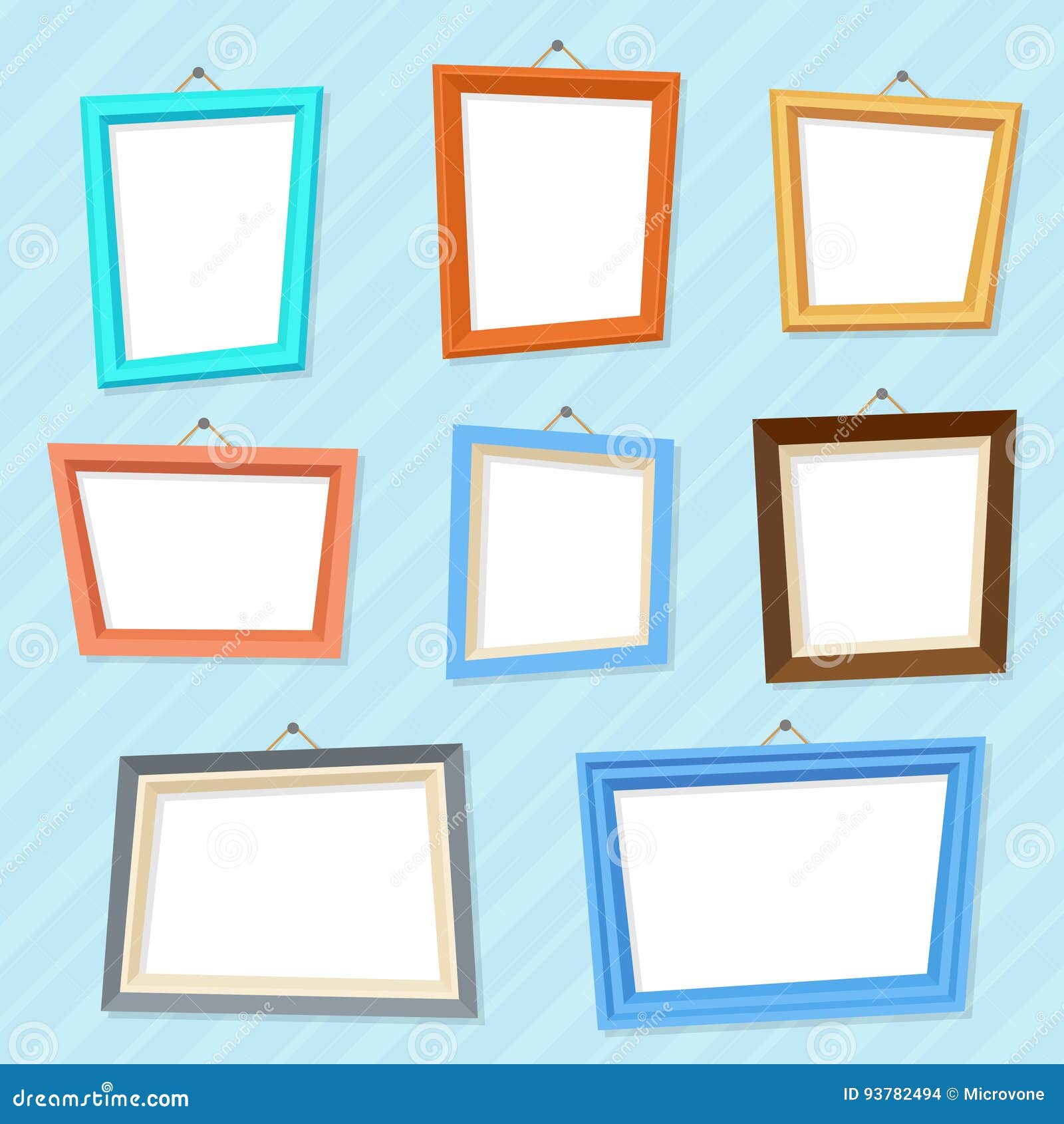 Vector Cartoon Photo Picture Creative Wall Frames Stock Vector ...