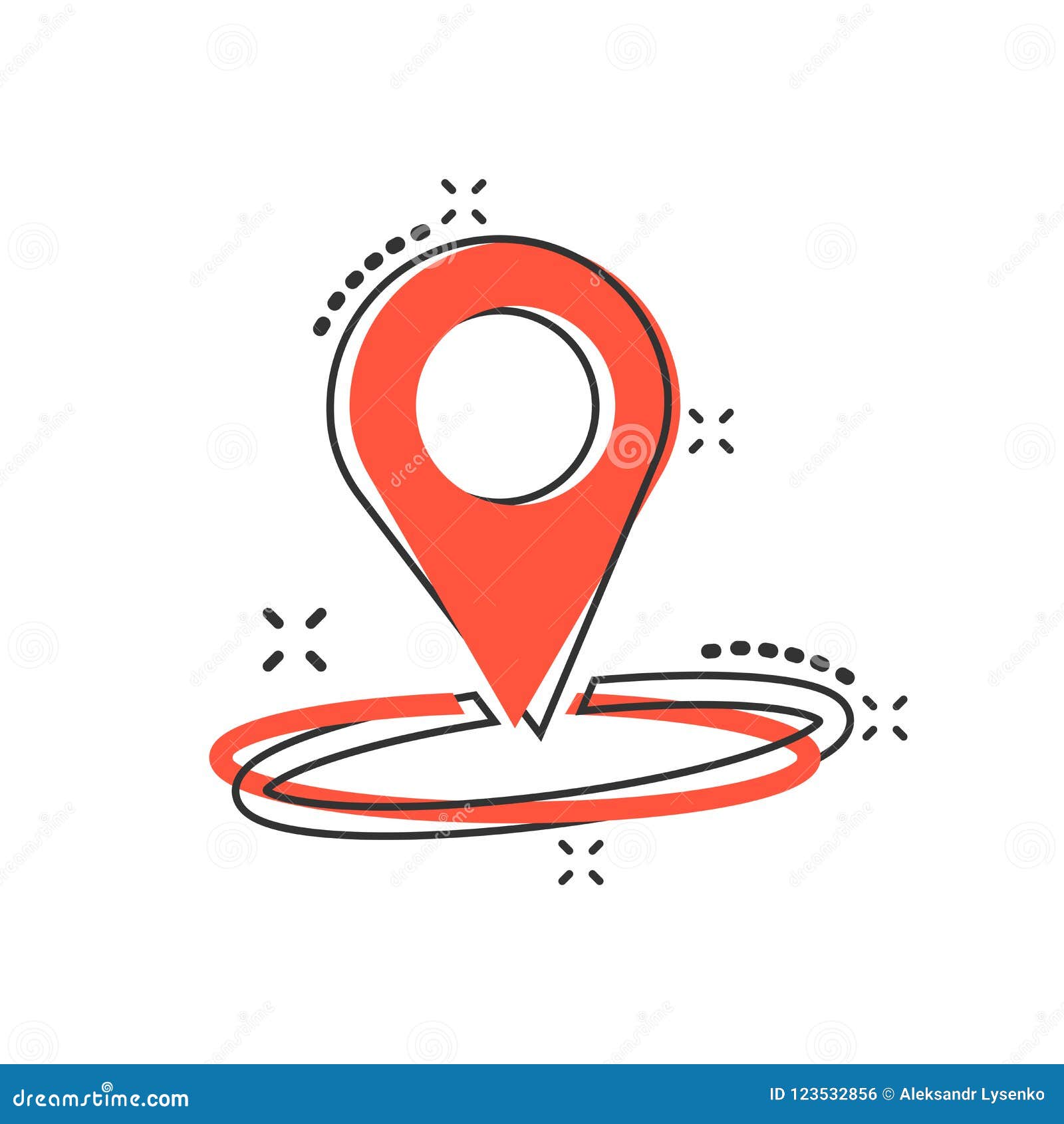 Vector Cartoon Pin Location Icon in Comic Style. Navigation Map, Gps ...