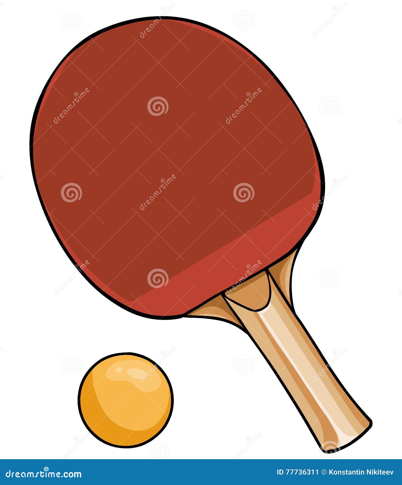 Vector Cartoon Ping-Pong Racket And Ball Royalty-Free Stock Photography ...