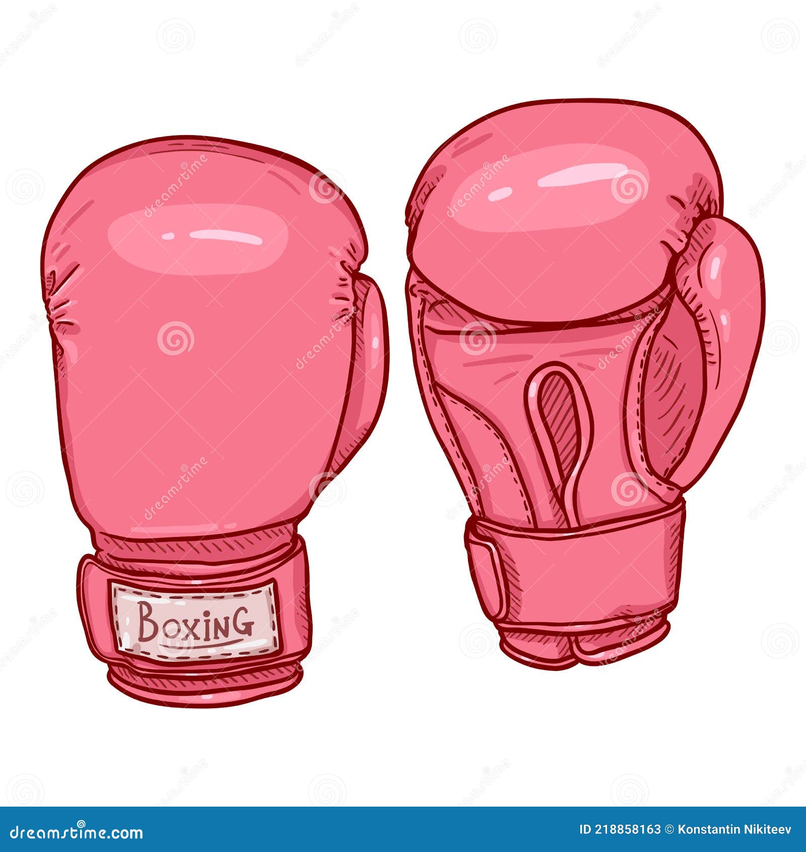 Pink Boxing Gloves And Ribbon With Text Breast Cancer Vector ...