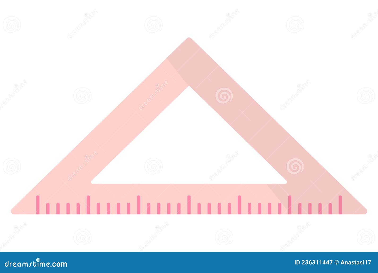 Vector Cartoon Pink Isosceles Triangular Ruler | CartoonDealer.com ...