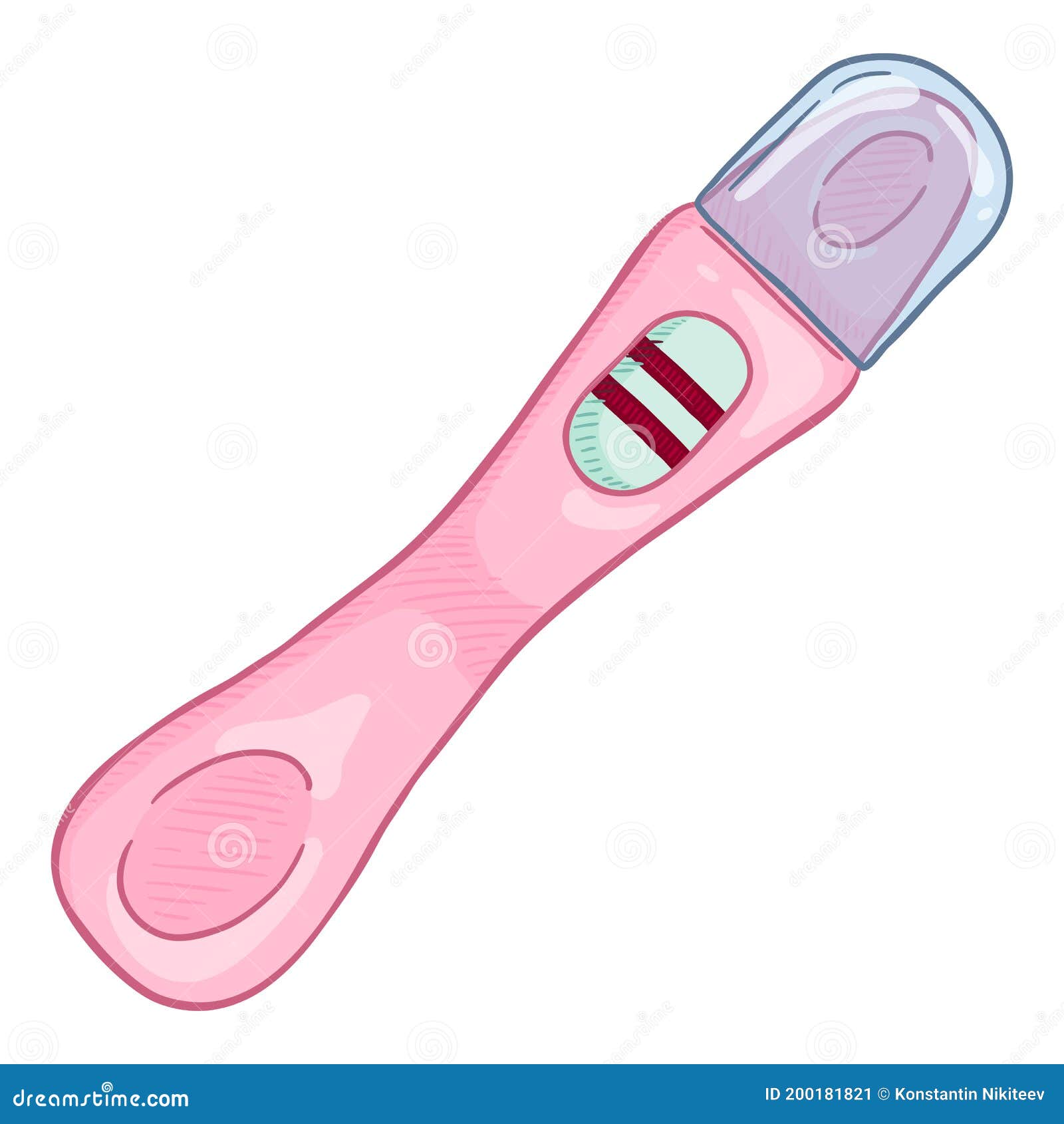 Vector Cartoon Pink Pregnancy Test Stock Vector - Illustration of pink ...