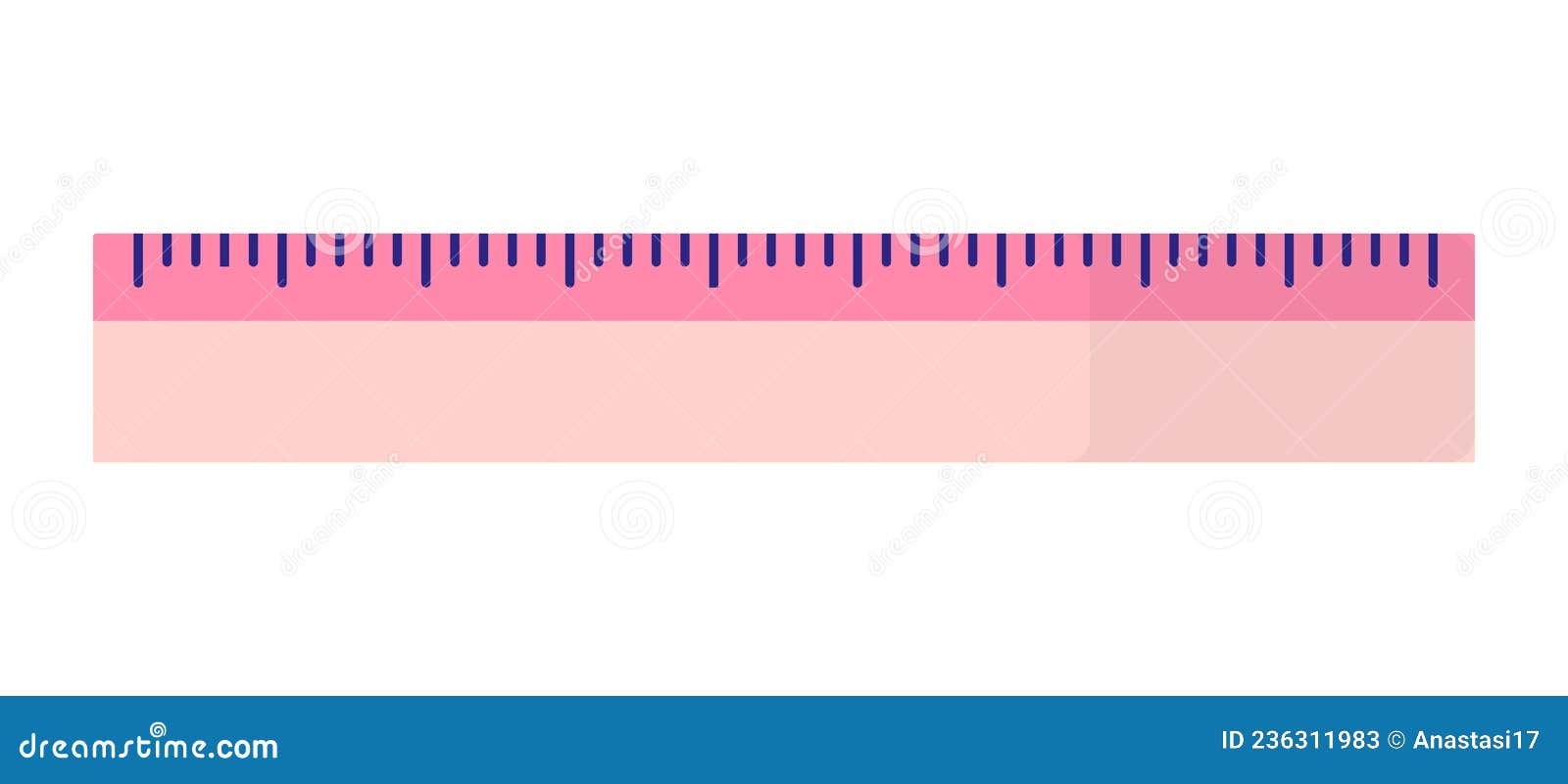 Vector Cartoon Pink Rectangular Ruler Stock Illustration - Illustration ...