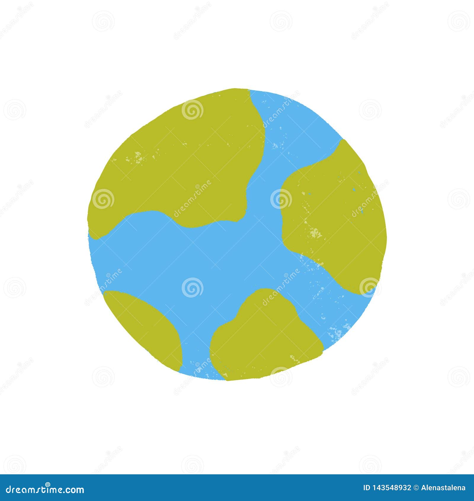 Vector Cartoon Planet Illustration Isolated on White Background. Simple ...