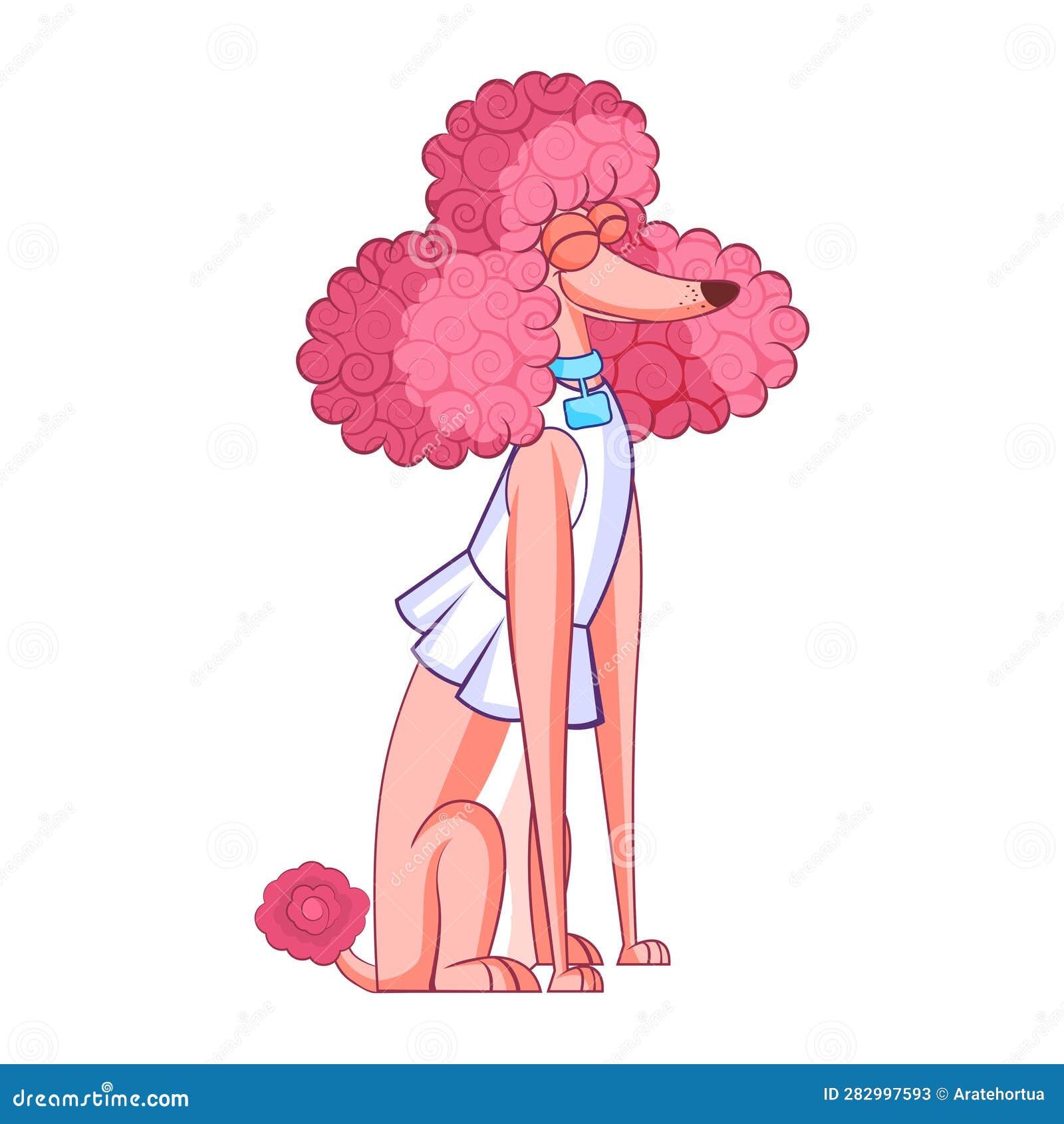 Vector Cartoon Poodle Dog Character Isolated Illustration Stock Vector ...