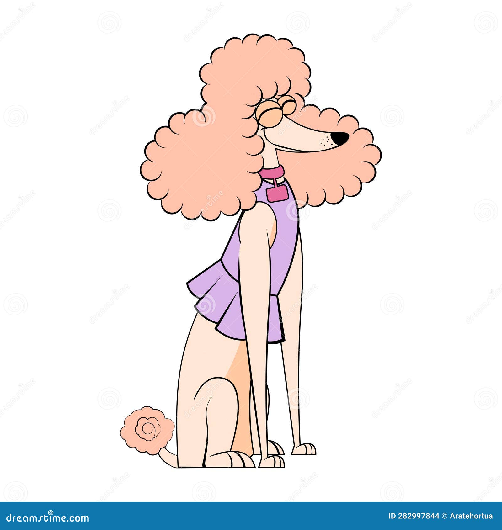 Vector Cartoon Poodle Dog Character Isolated Illustration Stock Vector ...