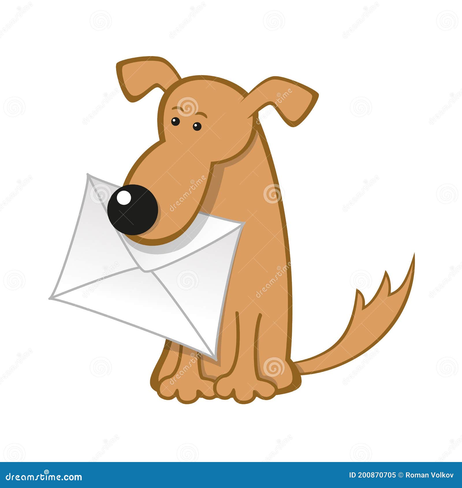 Vector Cartoon Postal Dog with Envelope Stock Vector - Illustration of ...