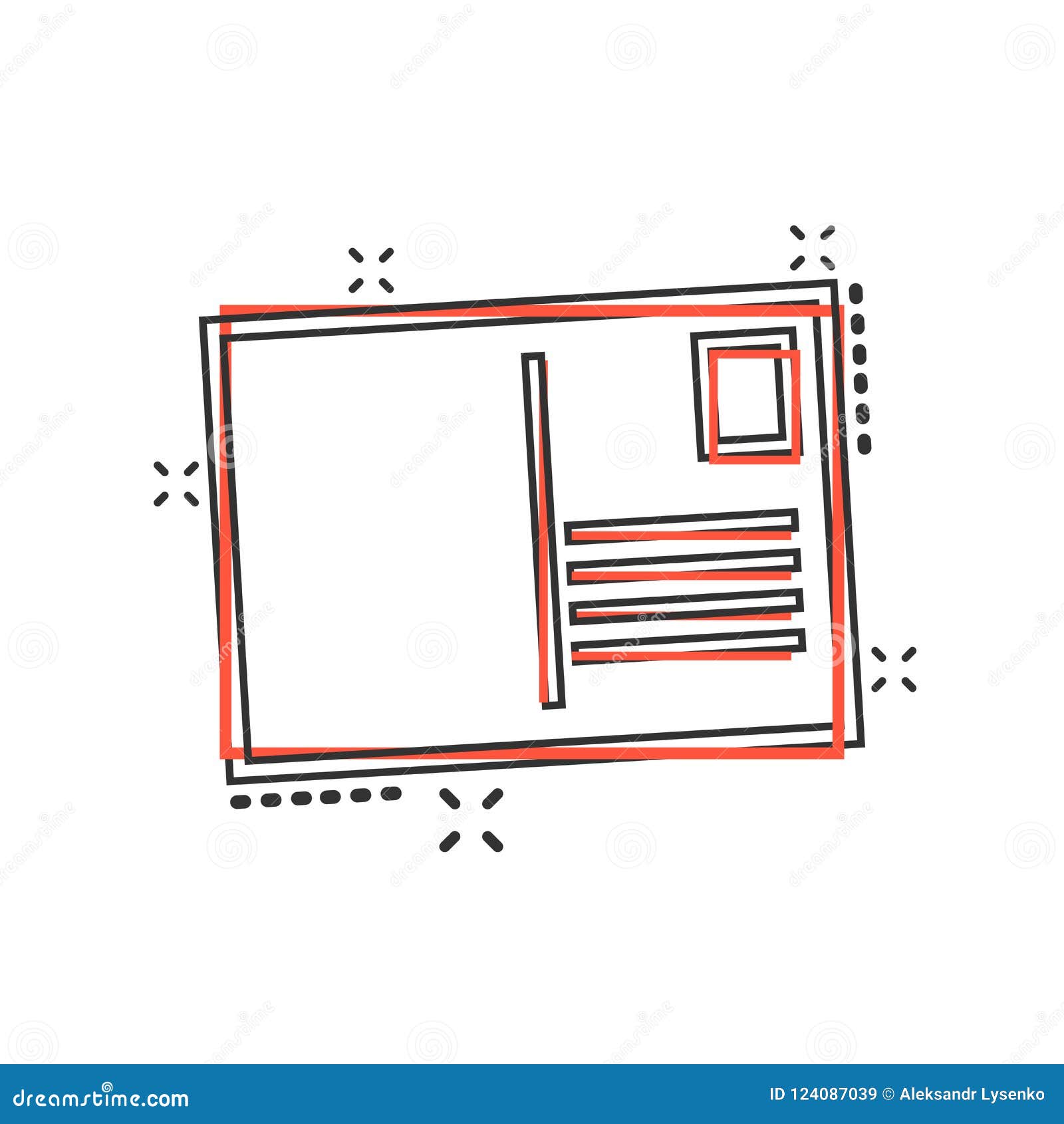 Vector Cartoon Postcard Envelope Icon in Comic Style. Postcard S Stock ...