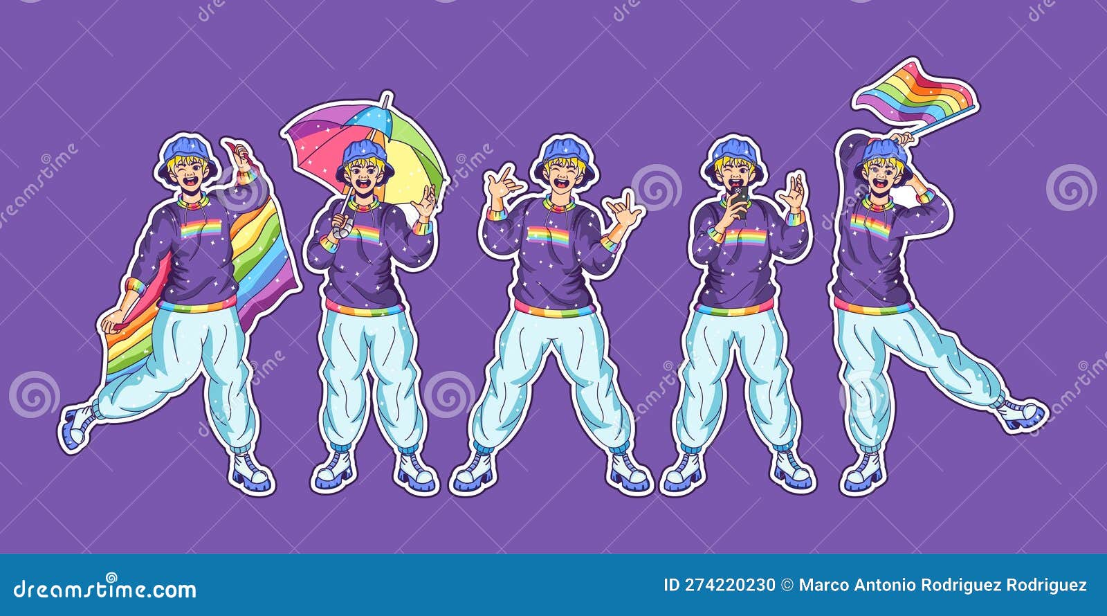 Set Vector Cartoon Pride Character Isolated Illustration Stock Vector ...