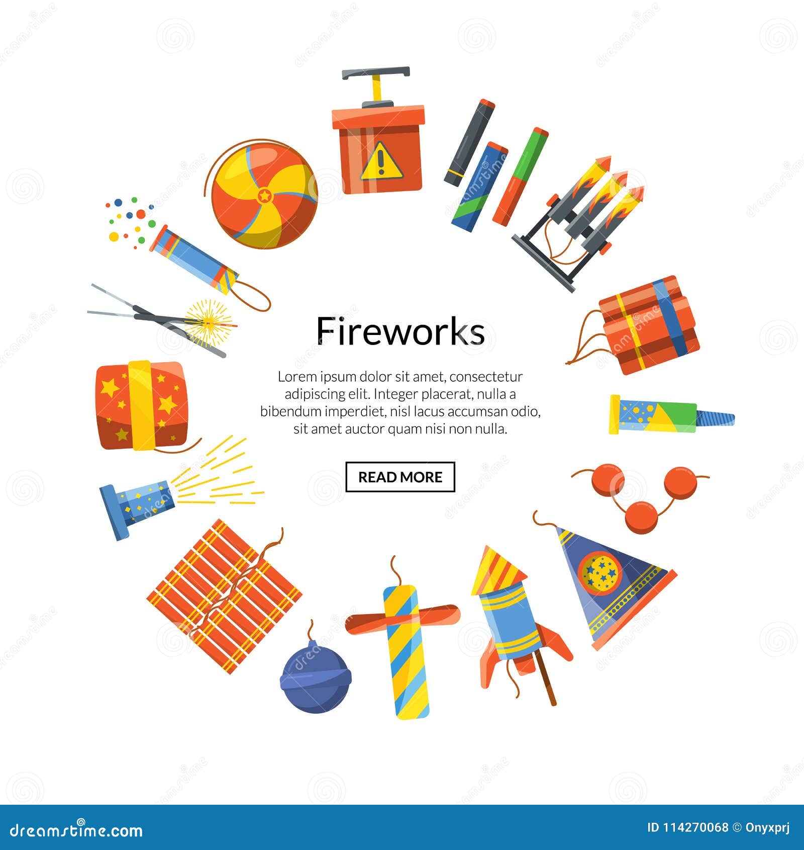 Vector Cartoon Pyrotechnics Illustration Stock Vector - Illustration of ...