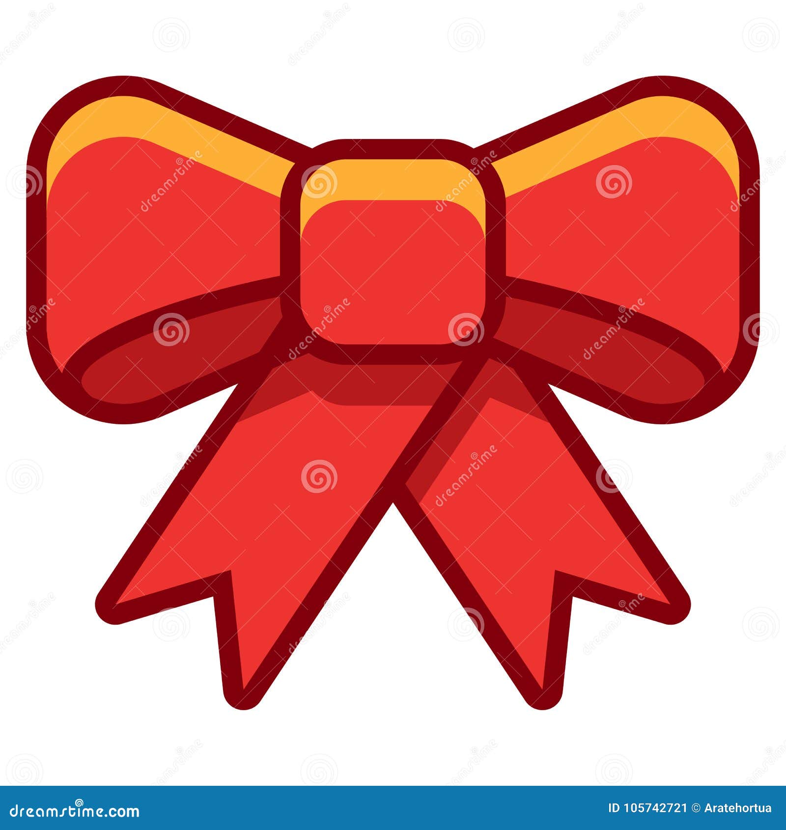 Cartoon Red Bow Isolated on White Background Stock Illustration ...