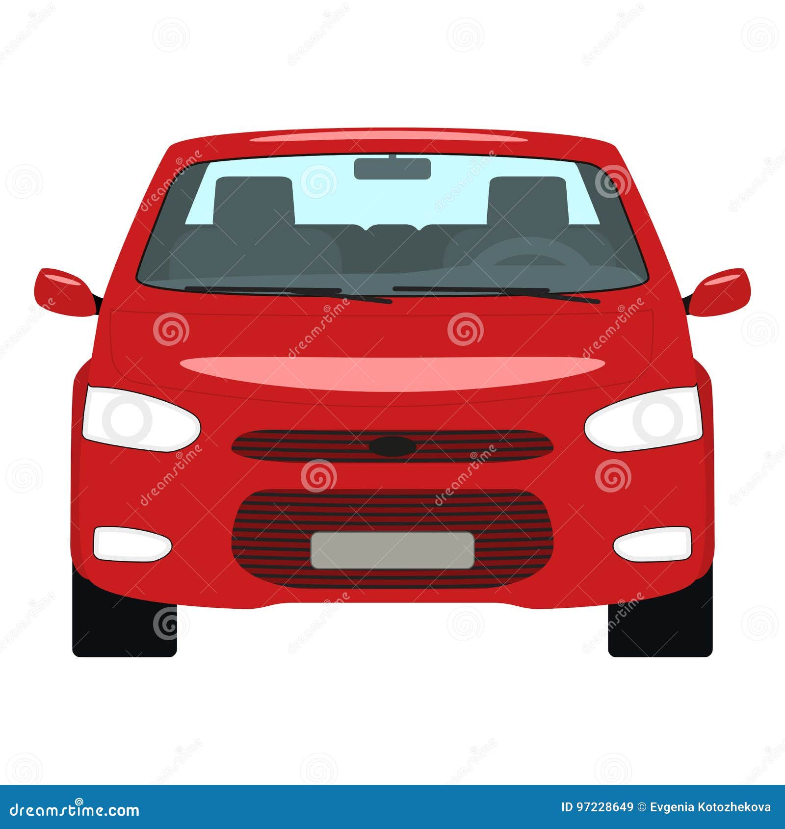 Cartoon Car Front View