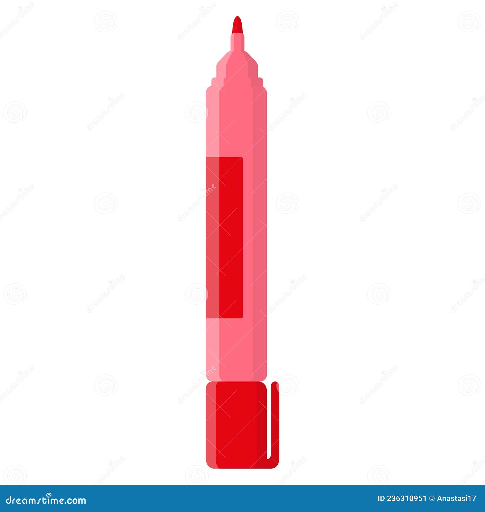 Vector Cartoon Red Colored Marker Stock Vector - Illustration of paint ...