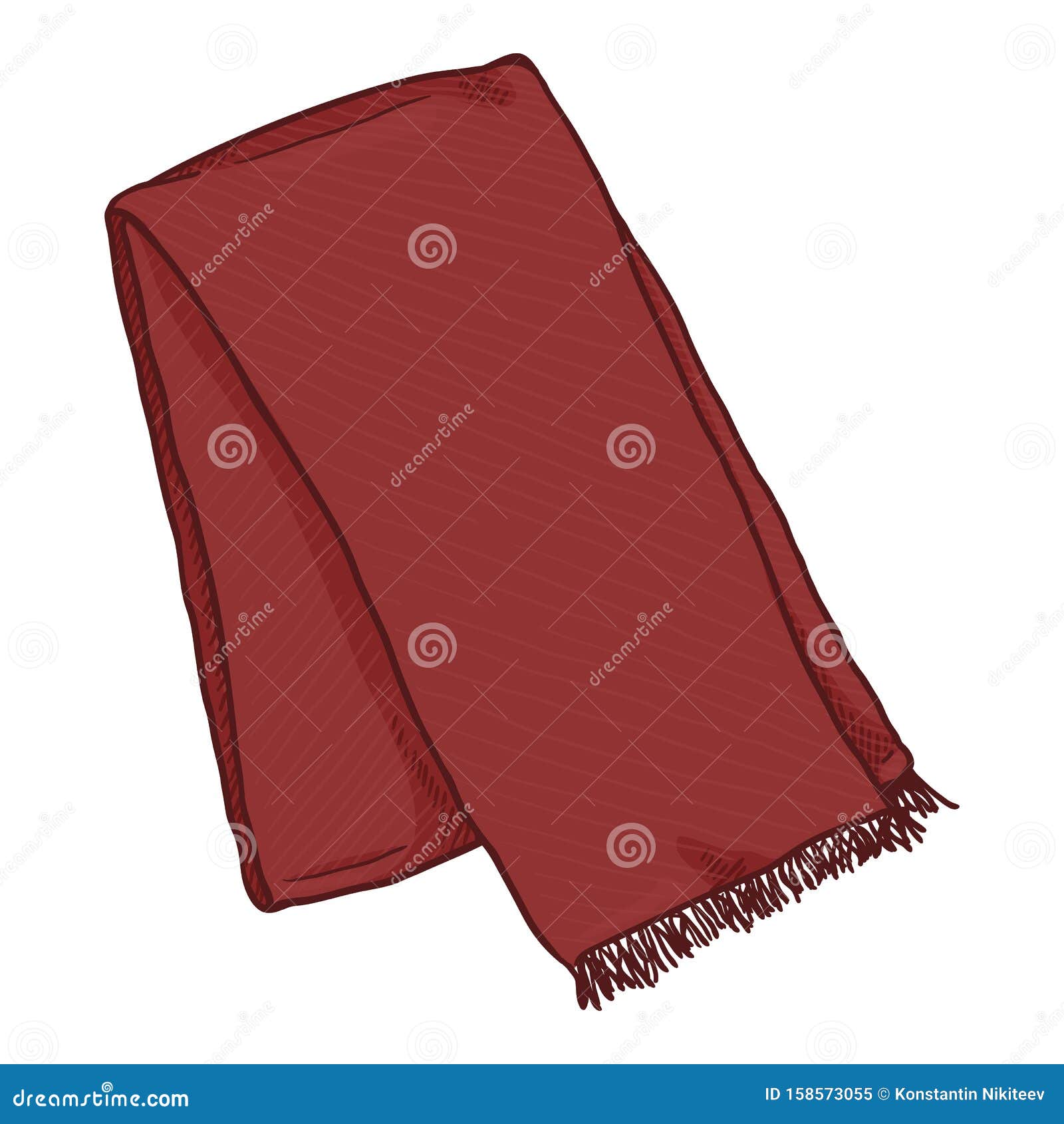 Vector Cartoon Red Folded Scarf Stock Vector - Illustration of cravat ...