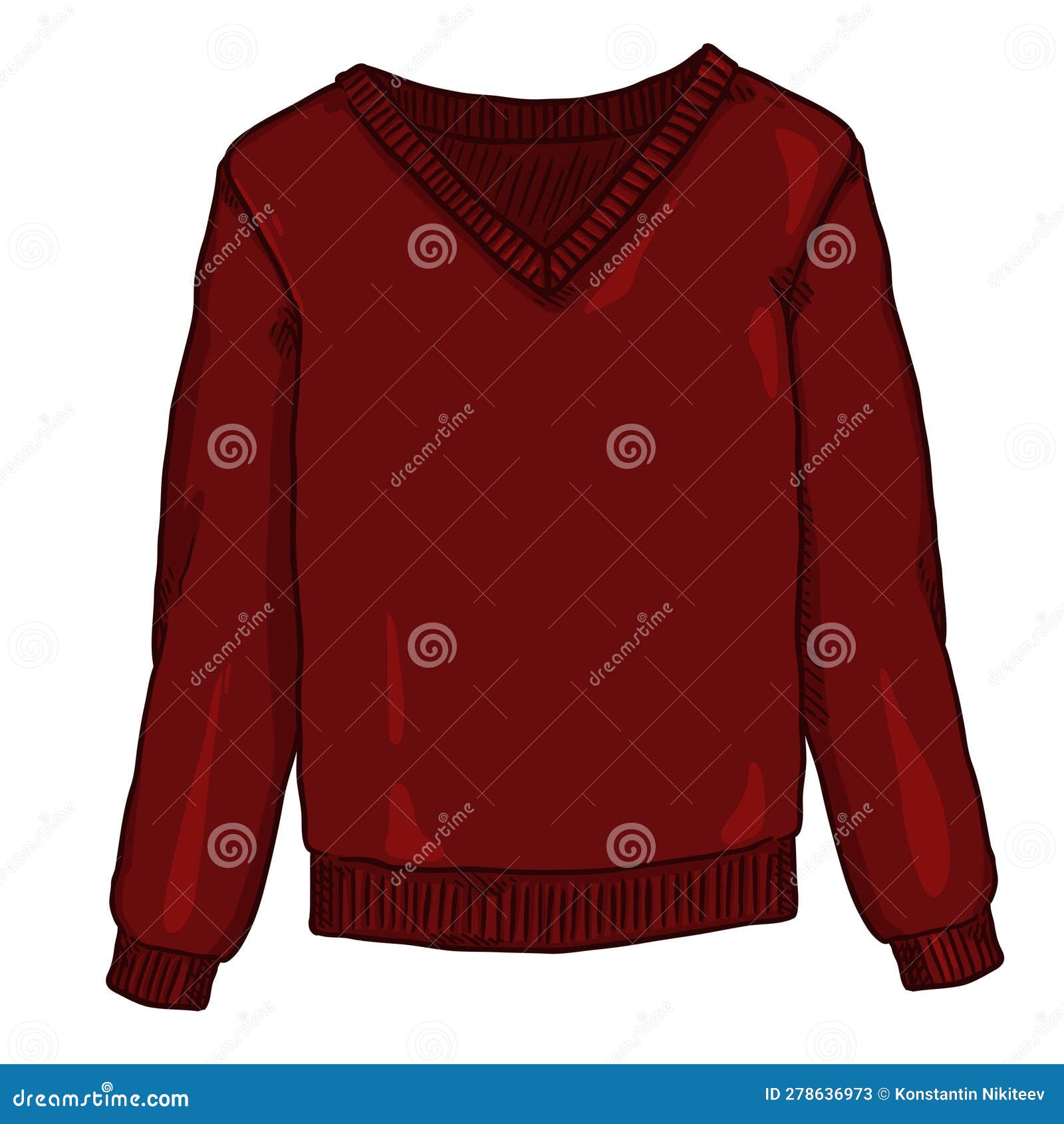 Vector Cartoon Red Pullover on White Background Stock Vector ...