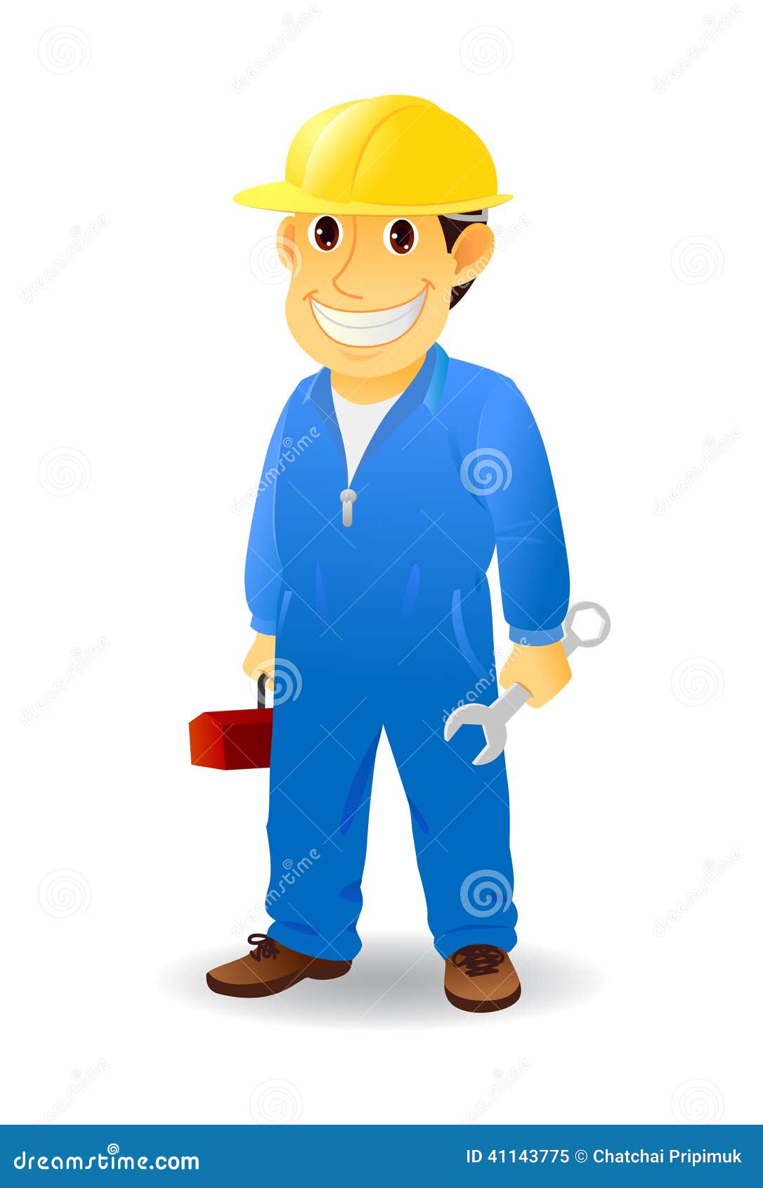 Vector cartoon repairman stock vector. Illustration of human - 41143775