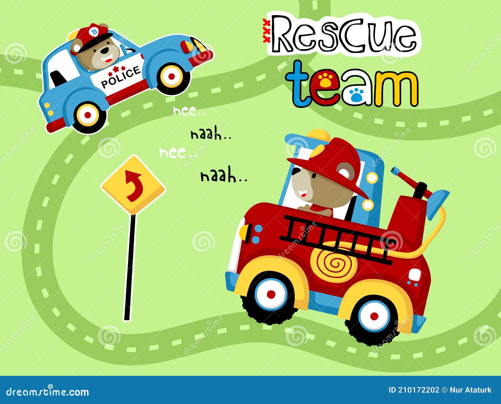 Vector Cartoon of Rescue Team Stock Vector - Illustration of drive ...