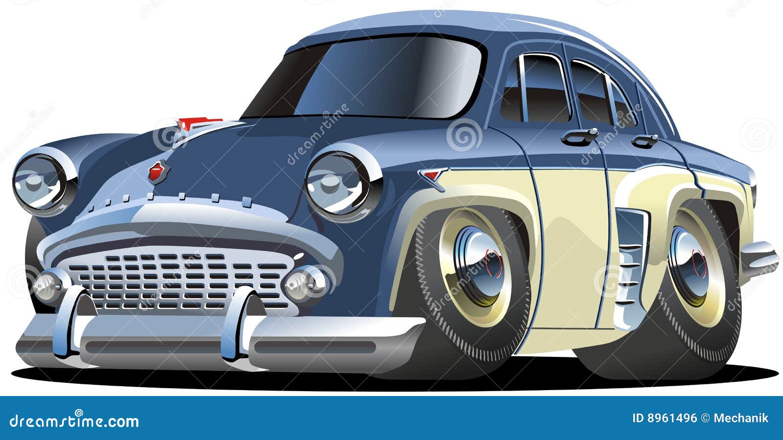 Vector cartoon retro car stock vector. Illustration of driving - 8961496