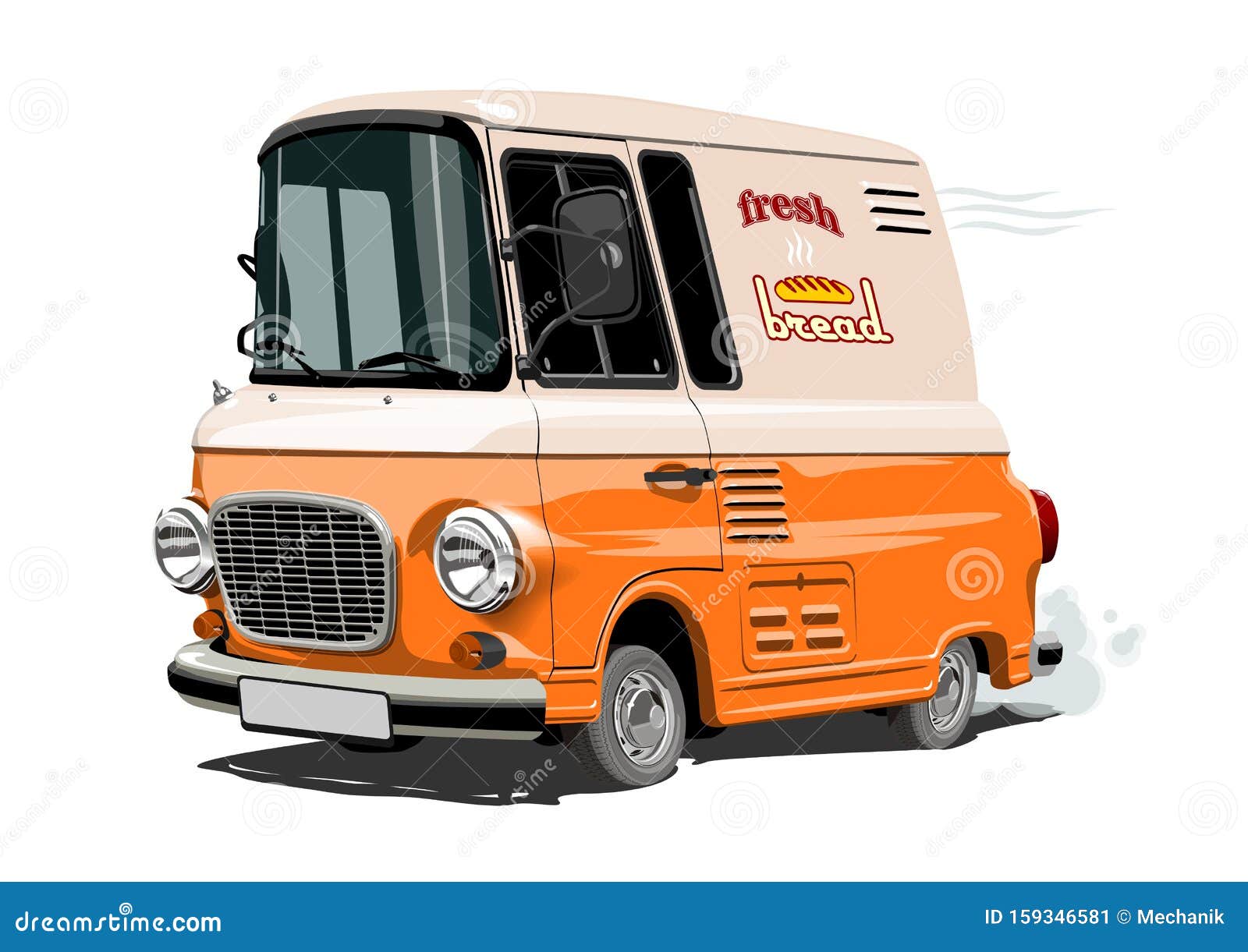 Vector Cartoon Retro Delivery Van | CartoonDealer.com #159346581