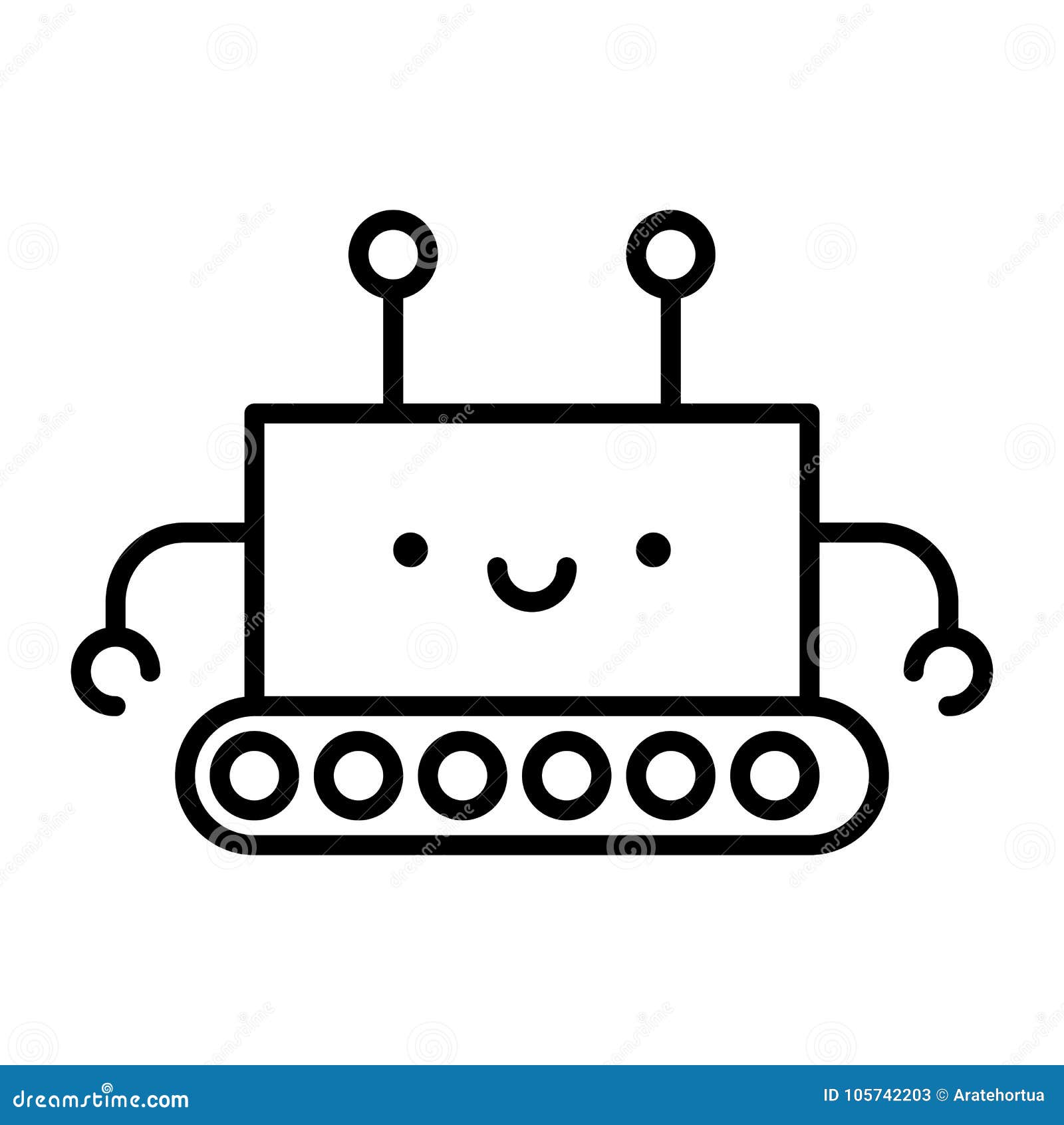 Cartoon Robot Isolated on White Background Stock Illustration ...