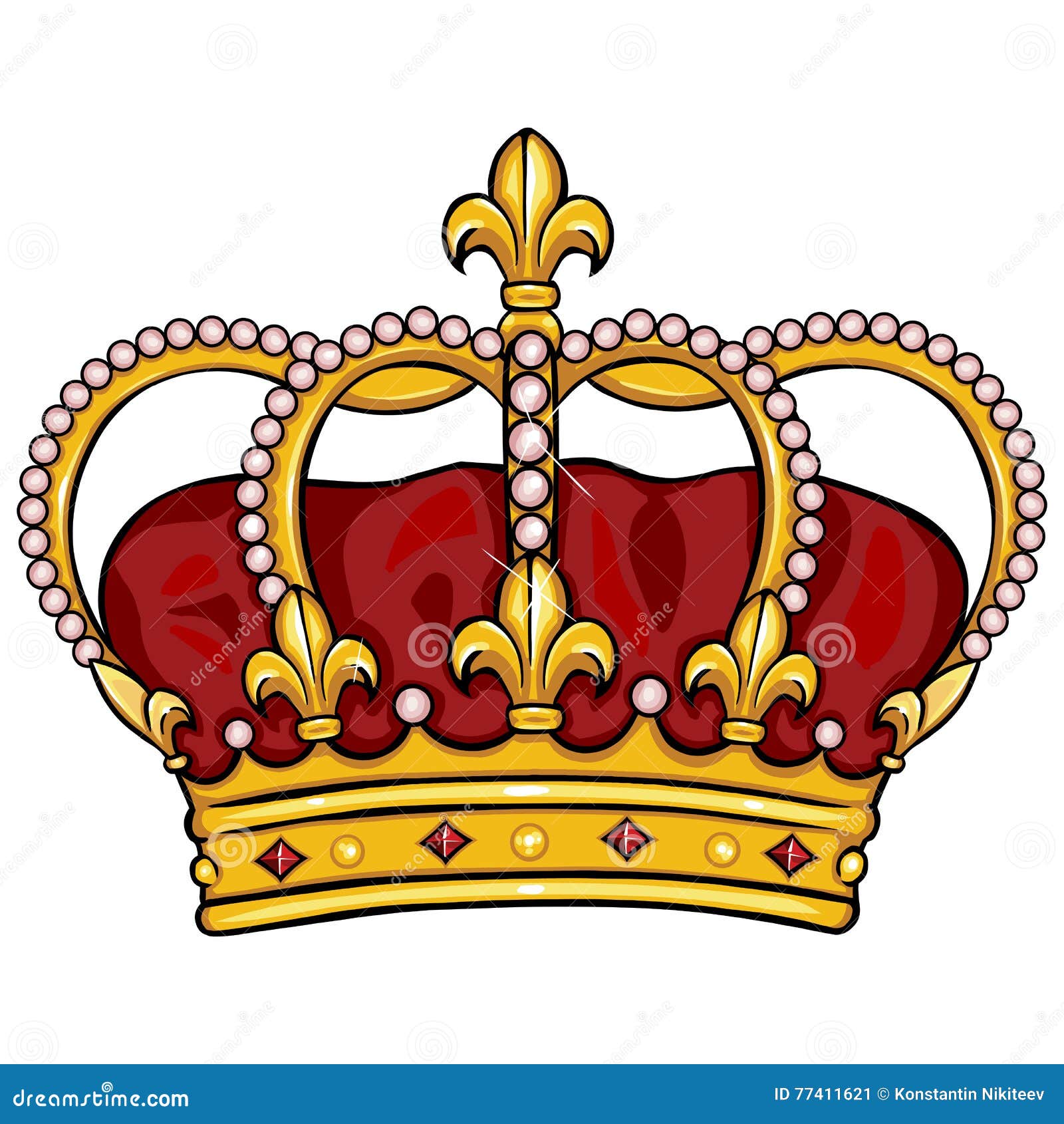 Cartoon Royal Gold Crown Template Vector Illustration | CartoonDealer ...