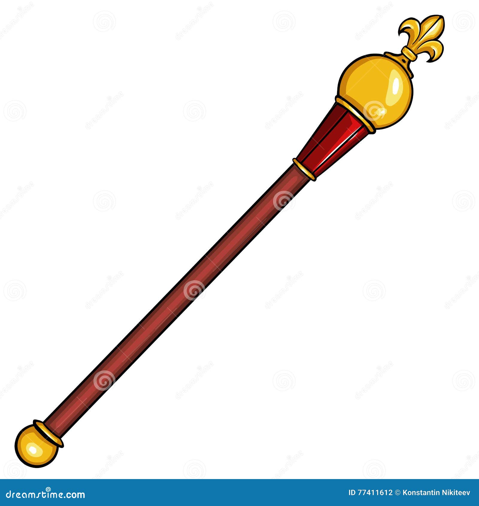 Vector Cartoon Royal Scepter Stock Vector - Illustration of golden ...