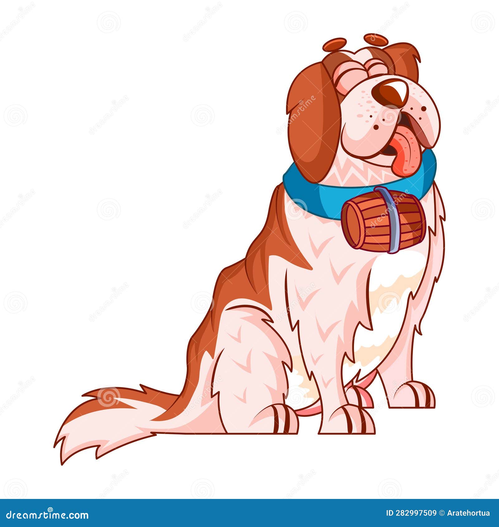 Vector Cartoon Saint Bernard Dog Character Isolated Illustration Stock ...