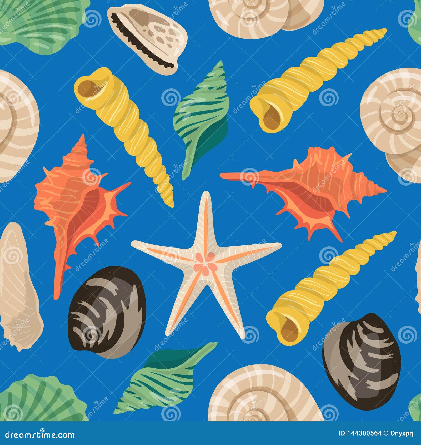 Shells Pattern Cartoon Vector | CartoonDealer.com #48729379