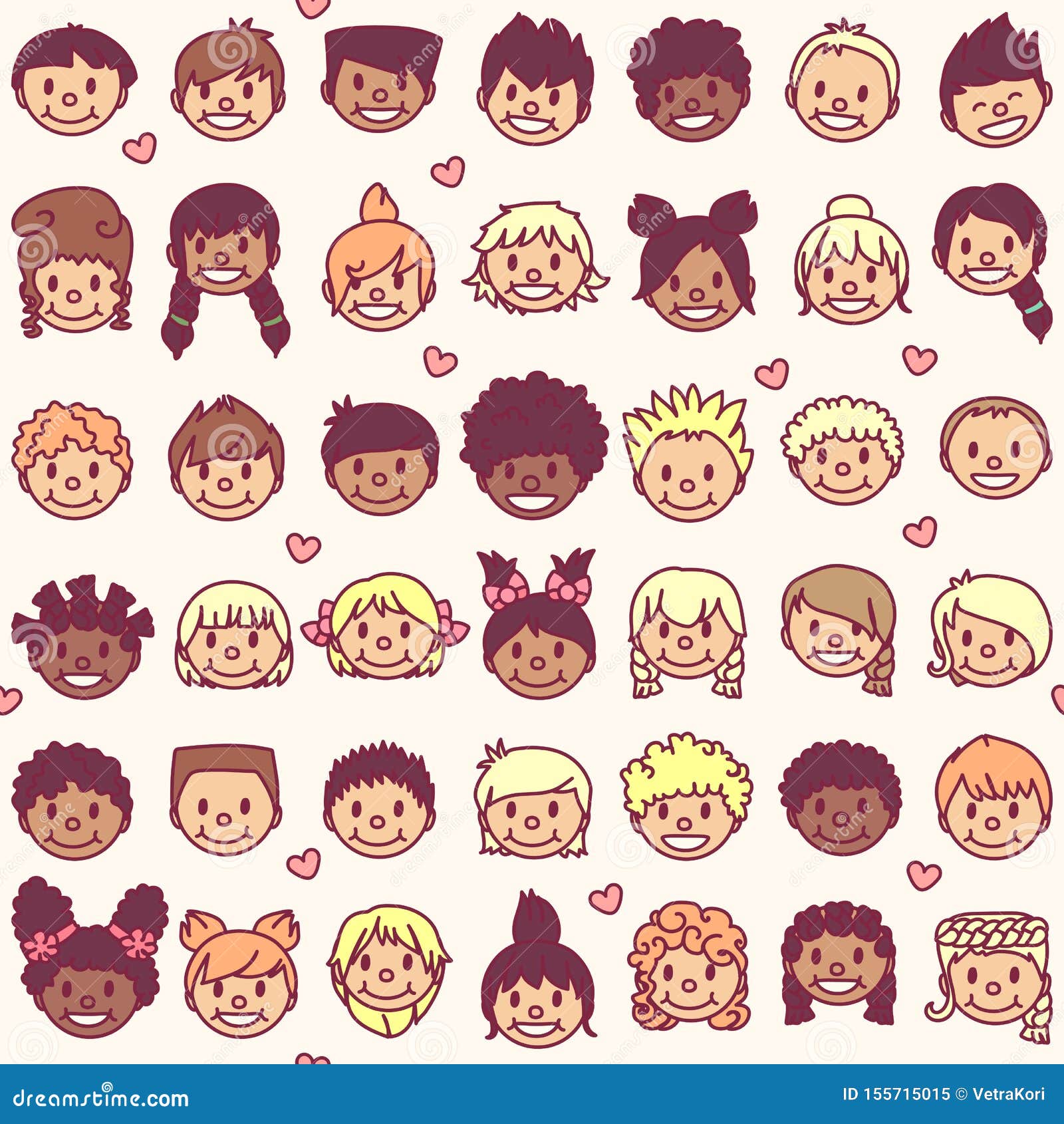 Vector Cartoon Seamless Pattern Stock Vector - Illustration of line ...