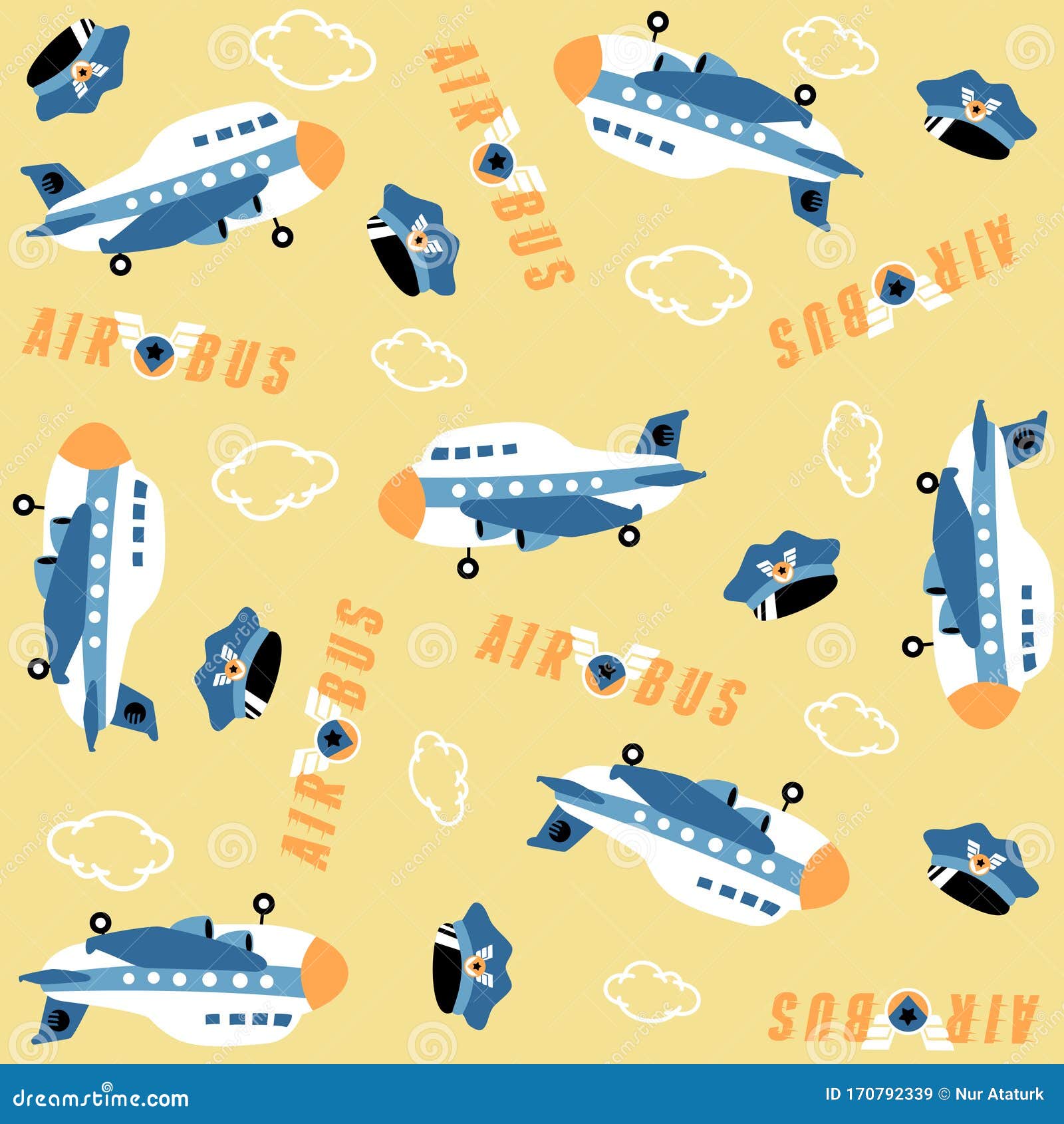 Seamless Flight Attendant/pilot Pattern Vector Illustration ...