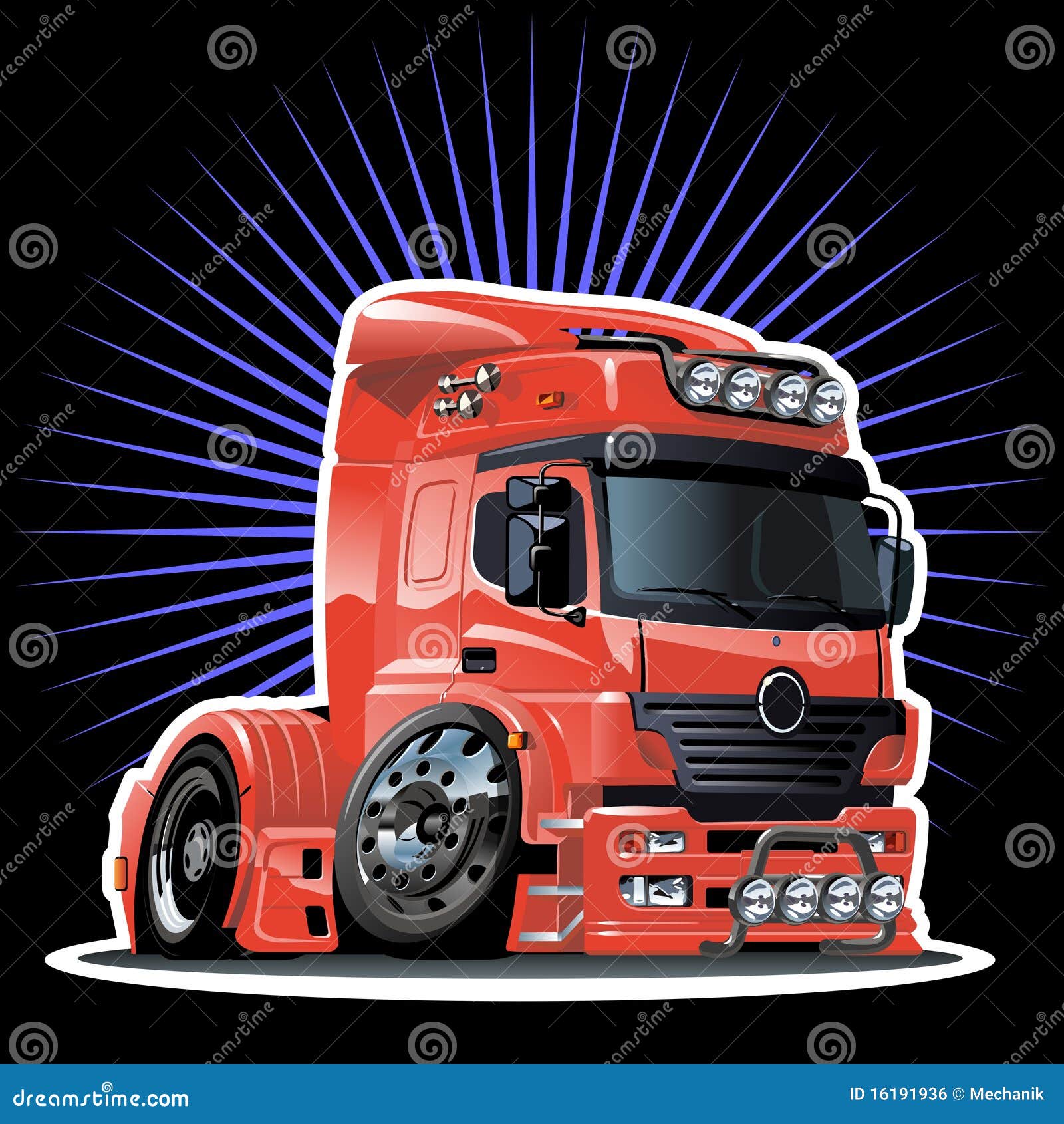 Vector Cartoon Semi-truck | CartoonDealer.com #16191936