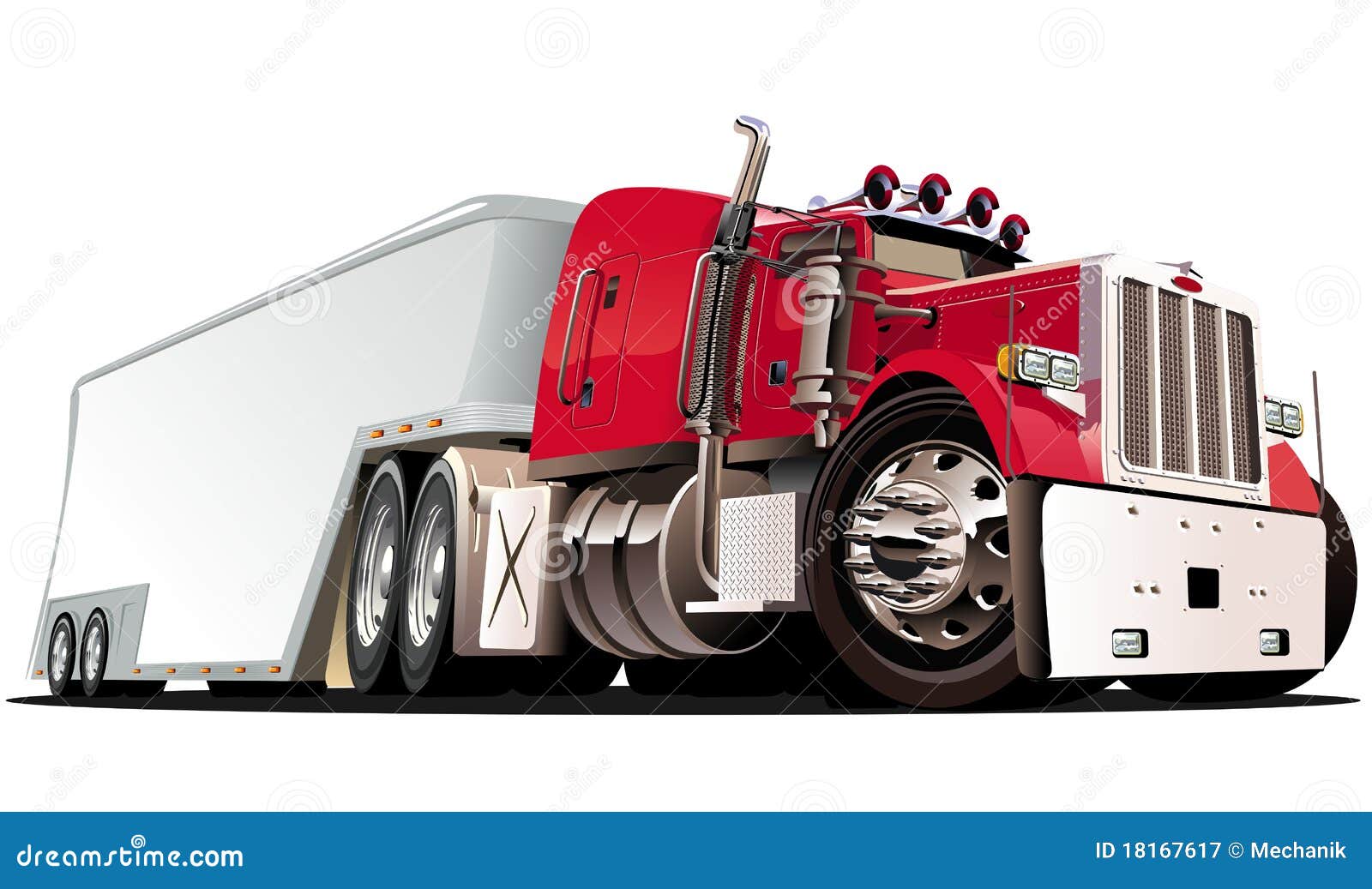 Vector cartoon semi truck stock vector. Illustration of motor - 18167617