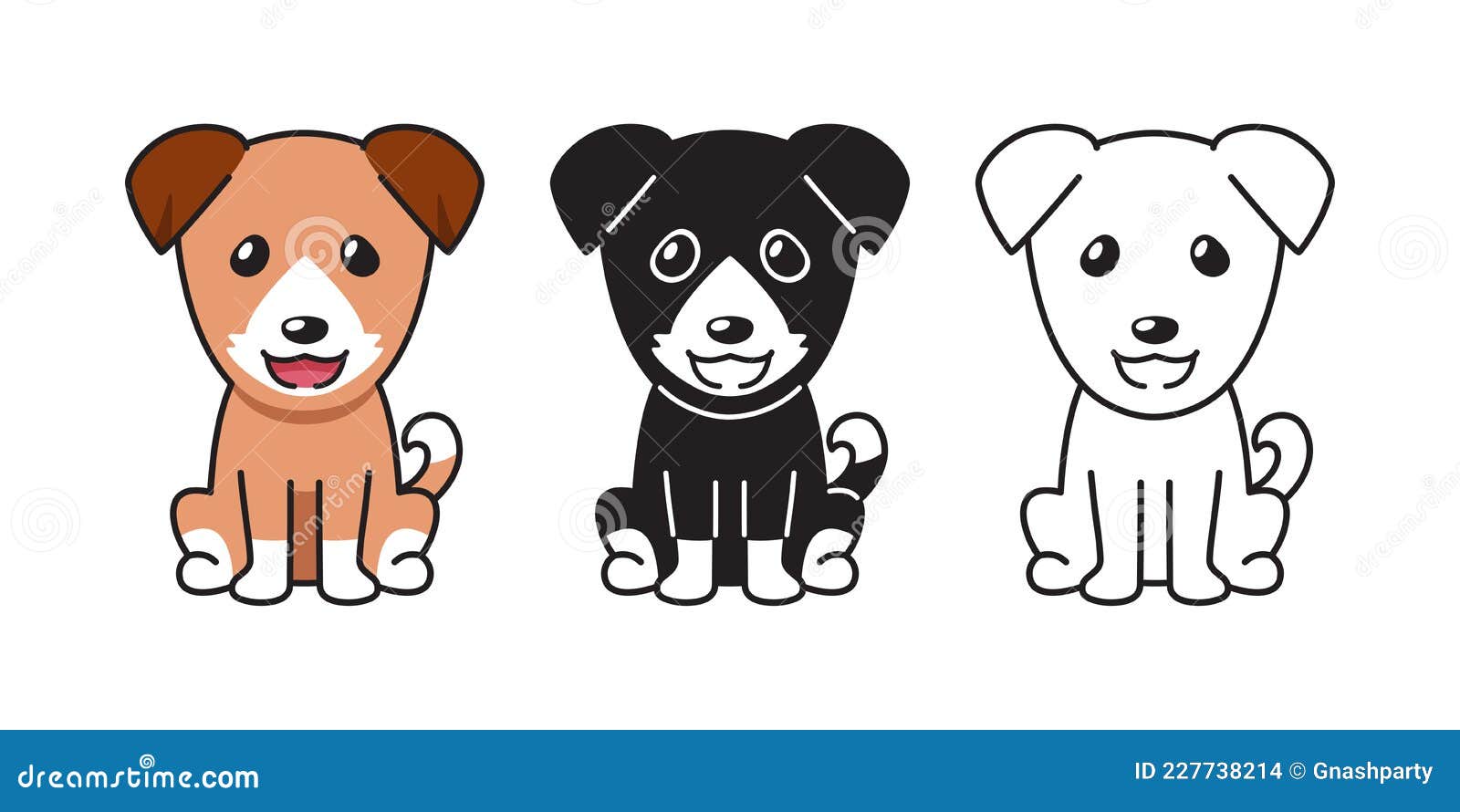 Vector cartoon set of dog stock vector. Illustration of isolated ...