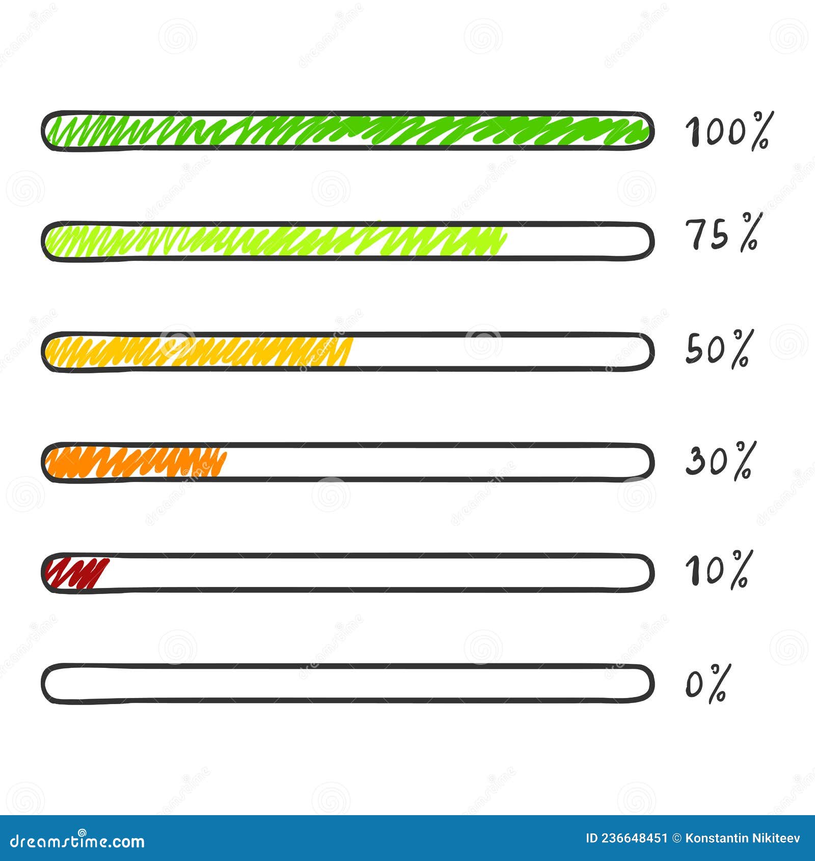 Vector Cartoon Set of Loading Bars Stock Vector - Illustration of ...