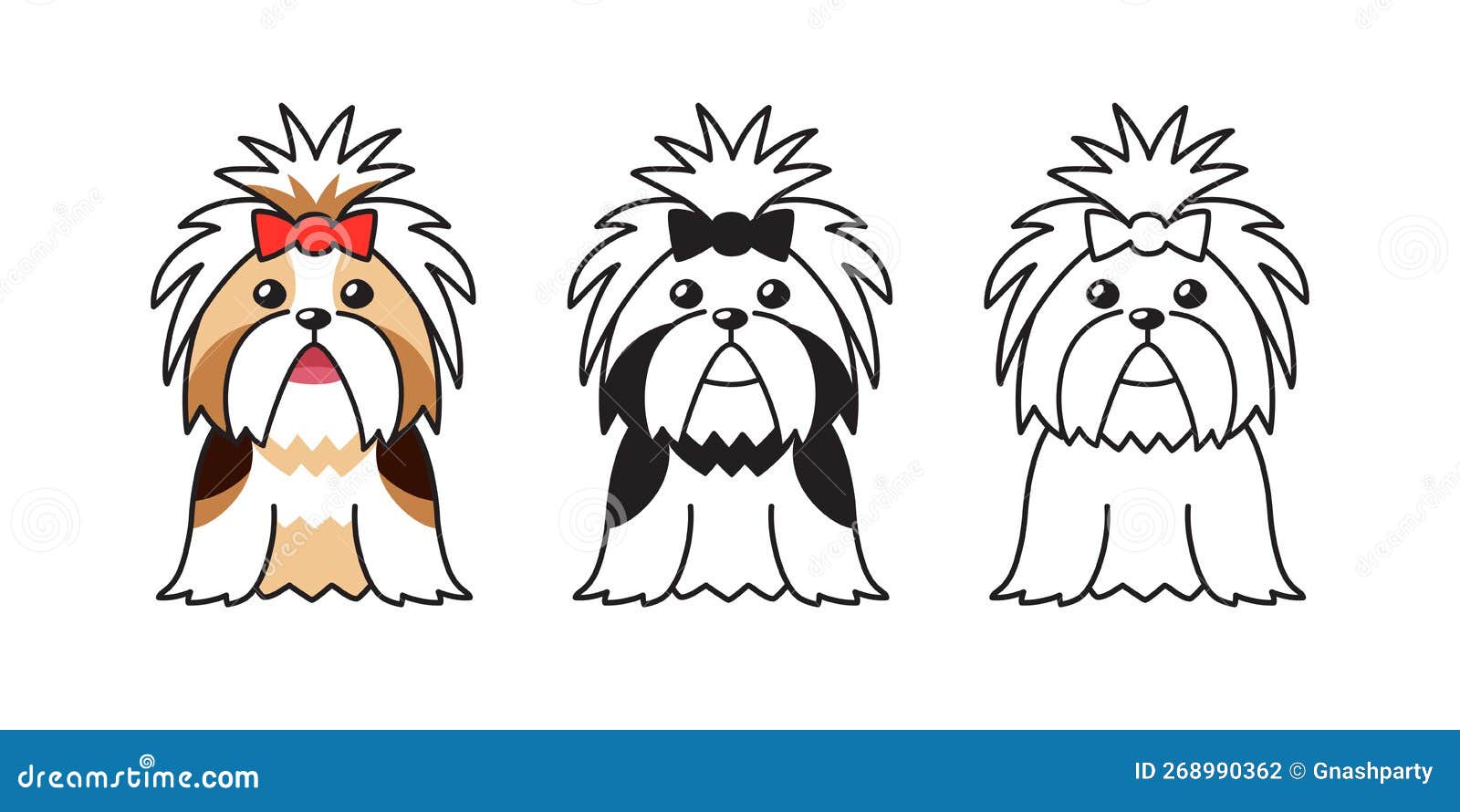Vector Of Shih Tzu Dog Head Design On White Background. Easy Editable ...
