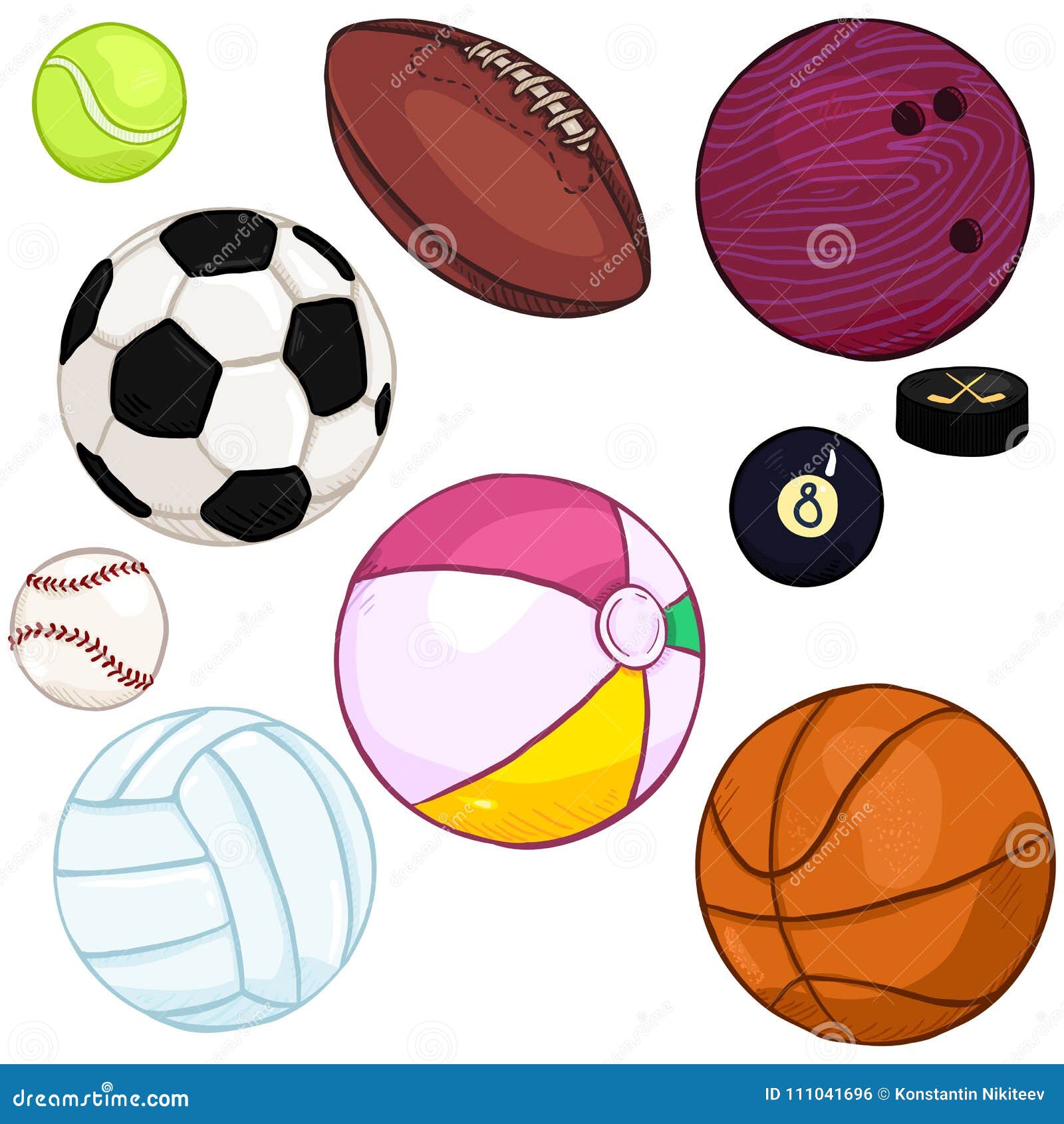 Vector Cartoon Set of Sport Balls Stock Vector - Illustration of ...