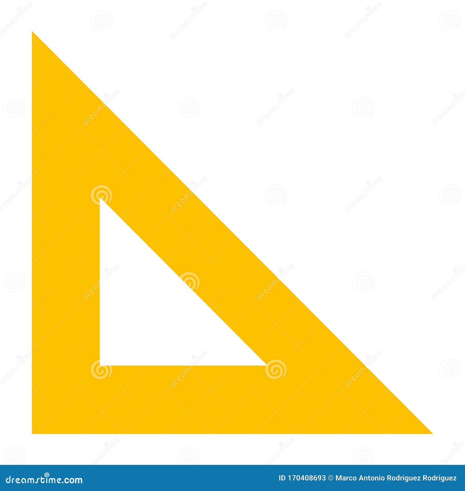 Cartoon Set Square Ruler Isolated on White Background Stock ...